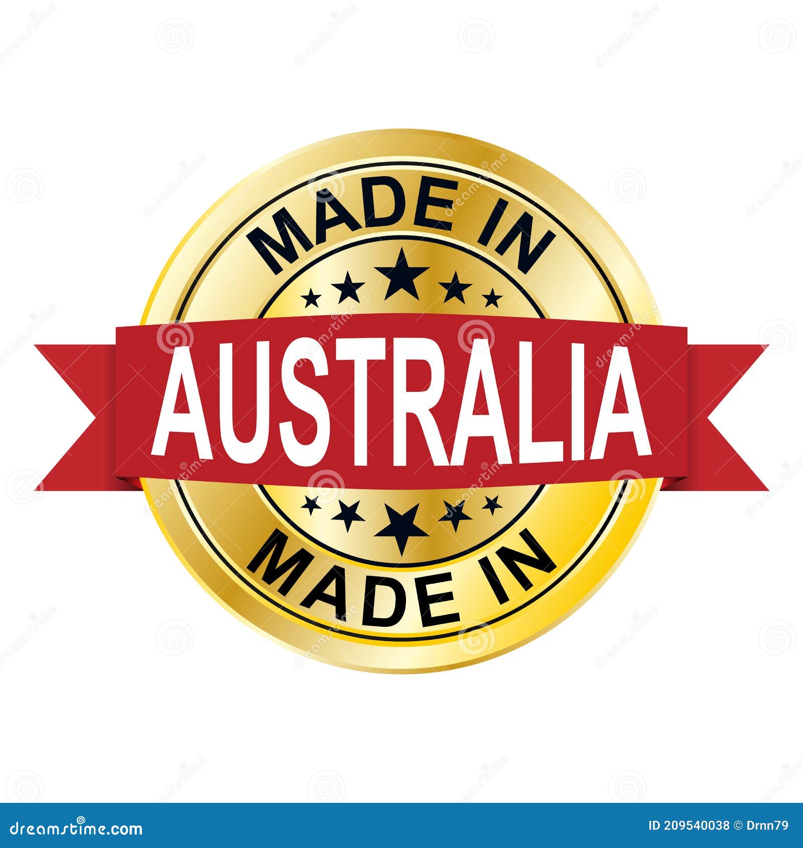 Made in Australia Gold Badge with Red Ribbon Stock Illustration ... Made in Australia Gold Badge with Red Ribbon Stock Illustration ...
