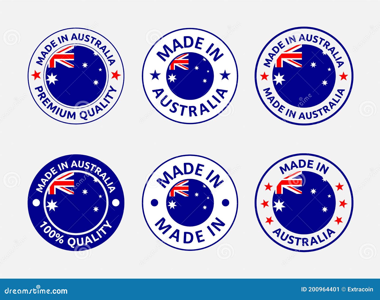 Made in Australia Labels Set, Made in Commonwealth of Australia Product ...