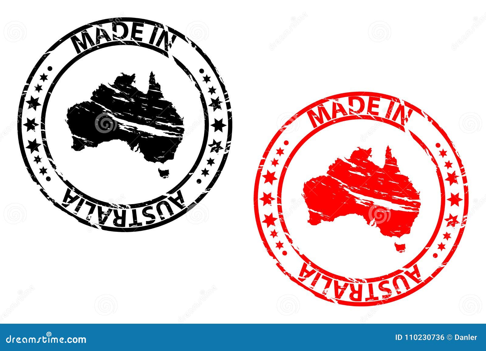Made in Australia Rubber Stamp Stock Vector - Illustration of icon ...