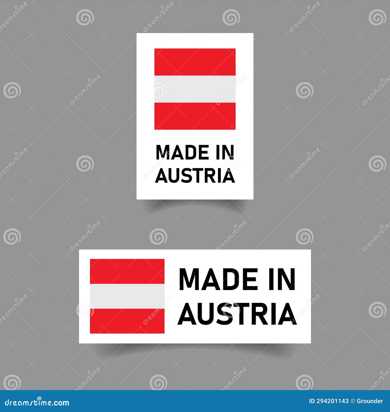 Made in Austria label flag stock vector. Illustration of certificate ...