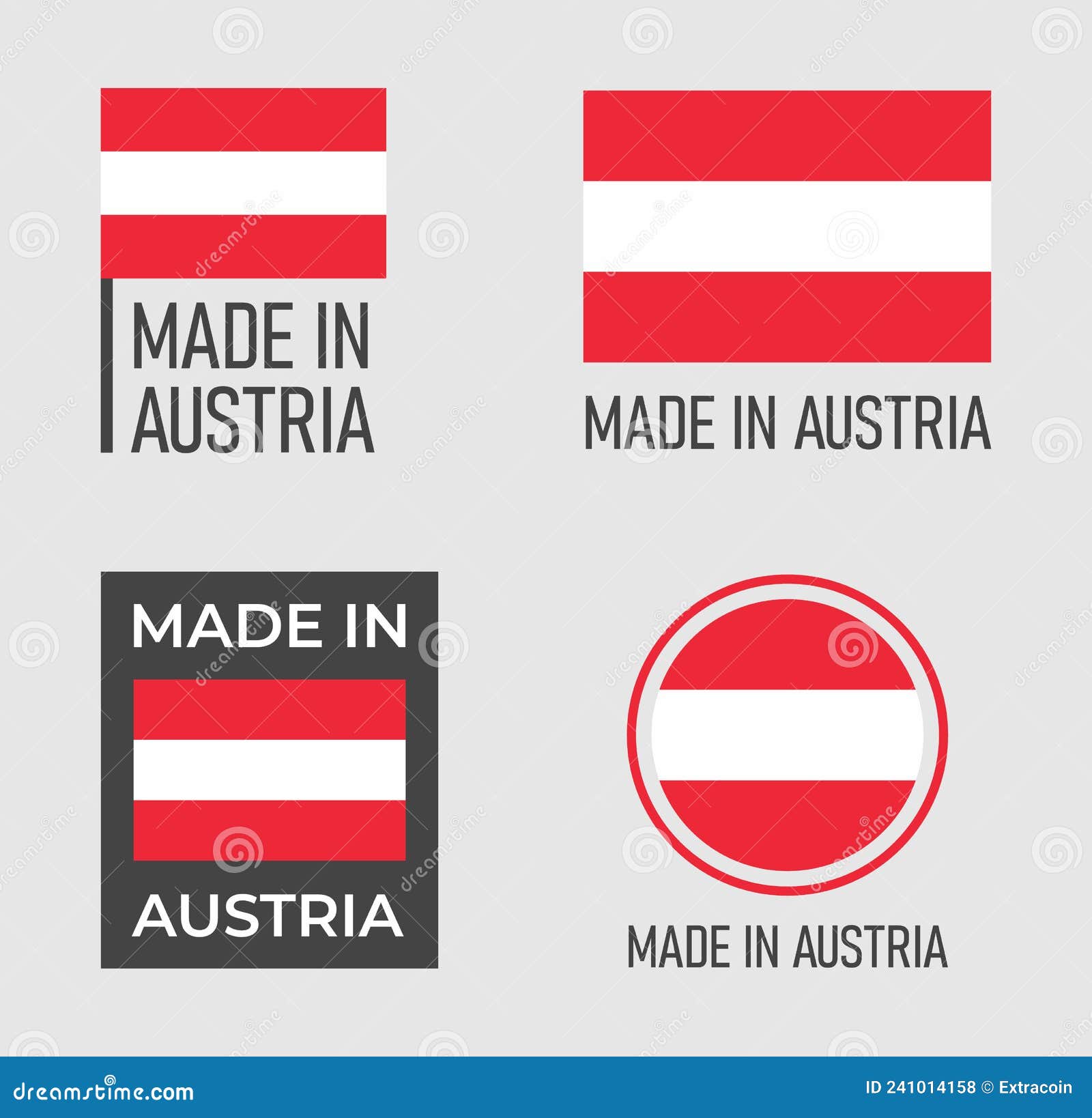 Made in Austria Labels Set, Republic of Austria Product Emblem Stock ...