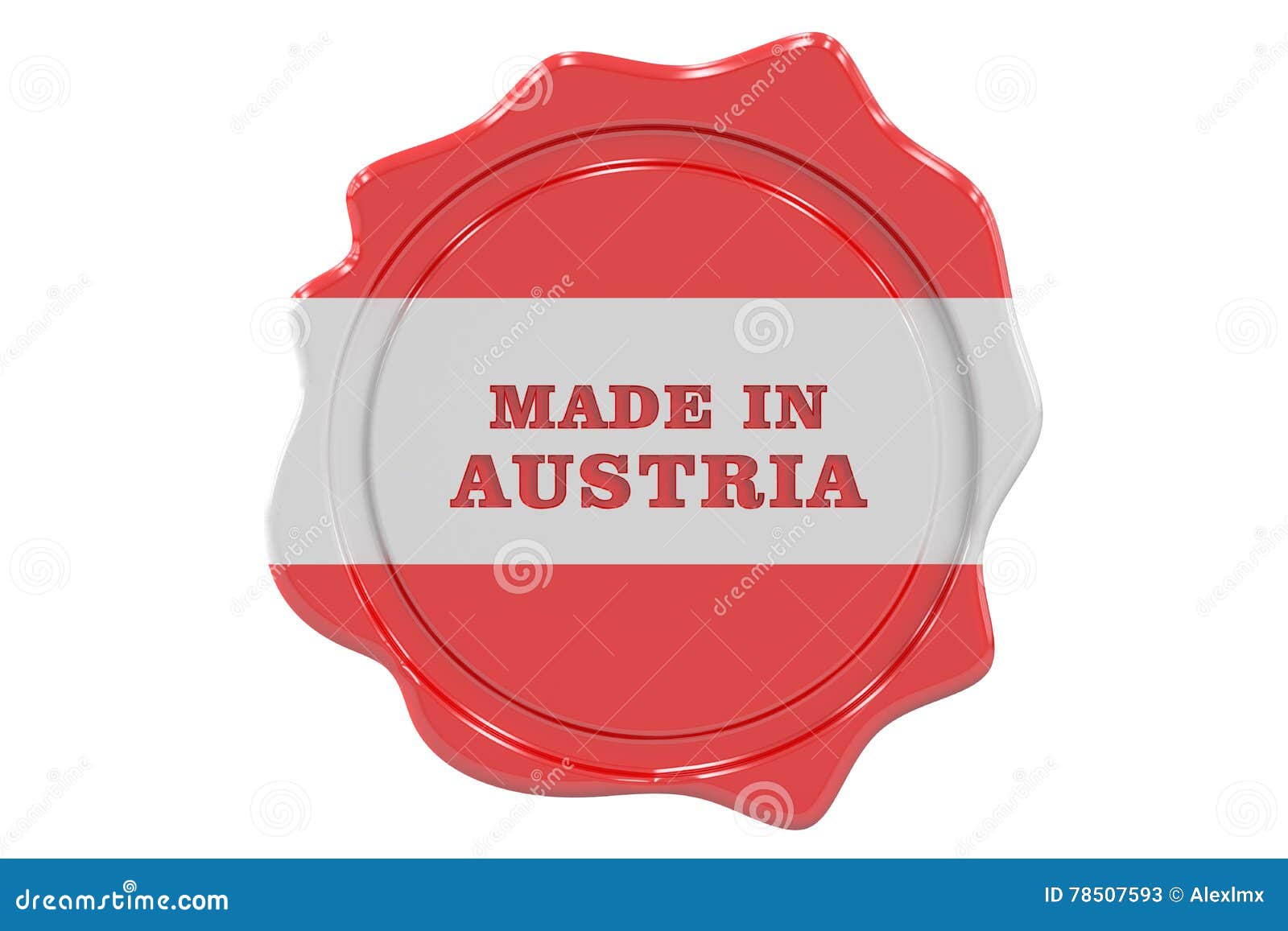 Made in Austria Seal, Stamp. 3D Rendering Stock Illustration ...