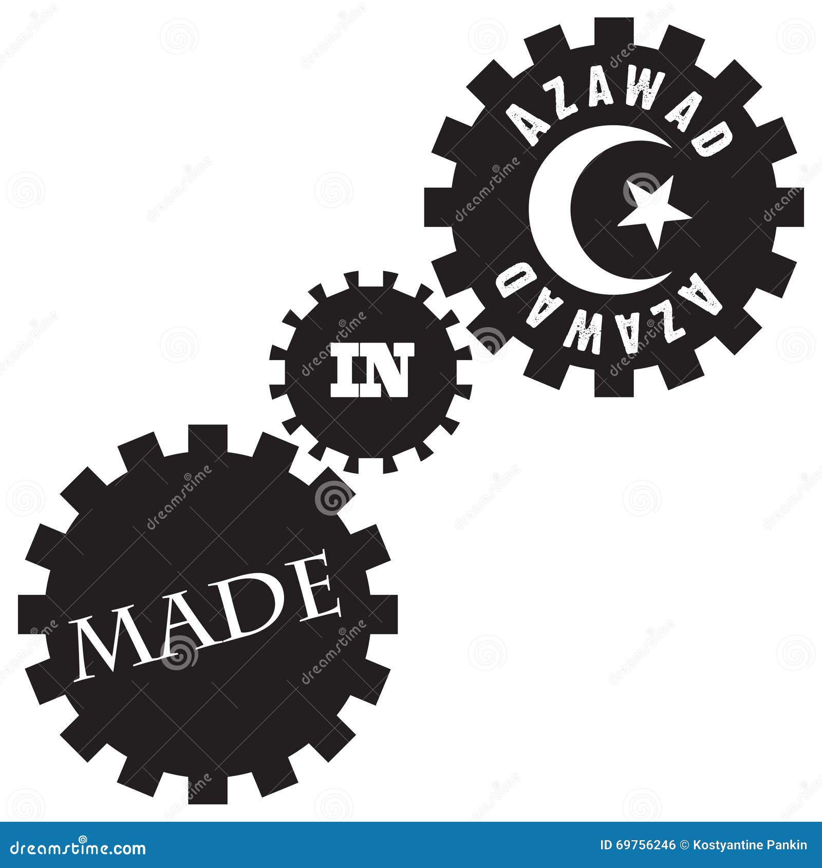 Azawad Country Flag Circle Icon With A White Background Cartoon Vector ...