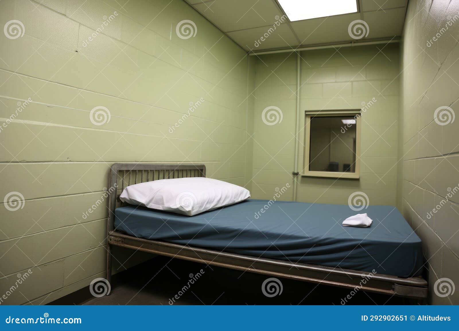 Made Bed in Sparse Detention Cell, Neat and Tidy Stock Image - Image of ...