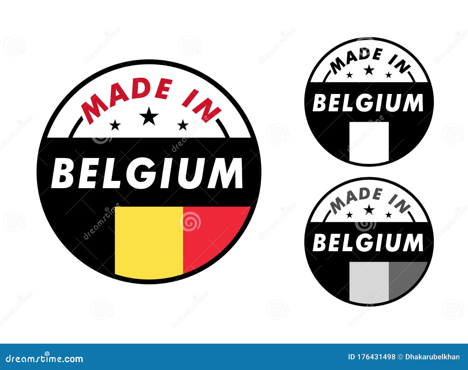 Made in Belgium with and Belgium for Label, Stickers, Badge Stock ...