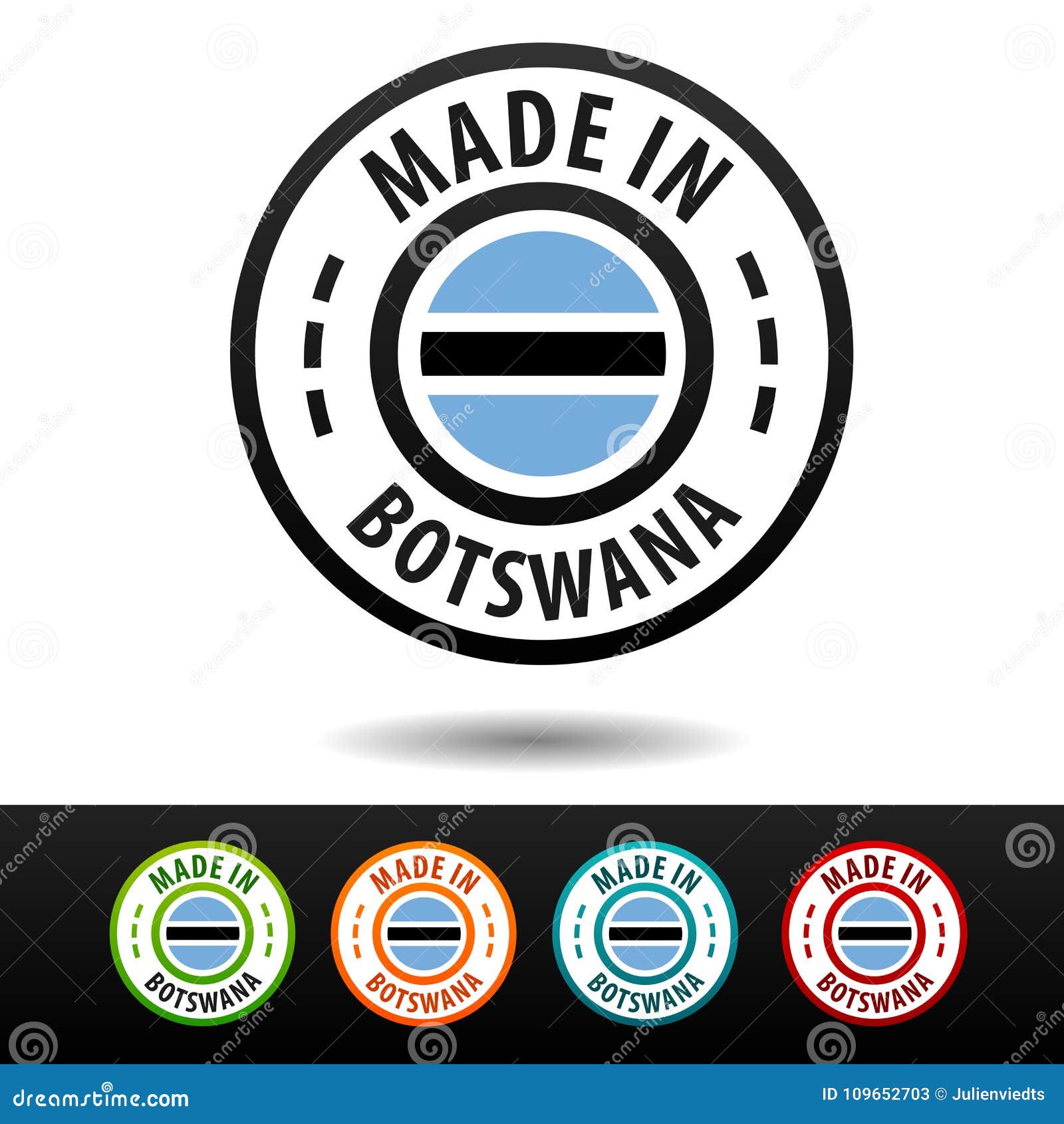 Made in Botswana Badges with Flag. Flat Eps10 Vector. Stock Vector ...
