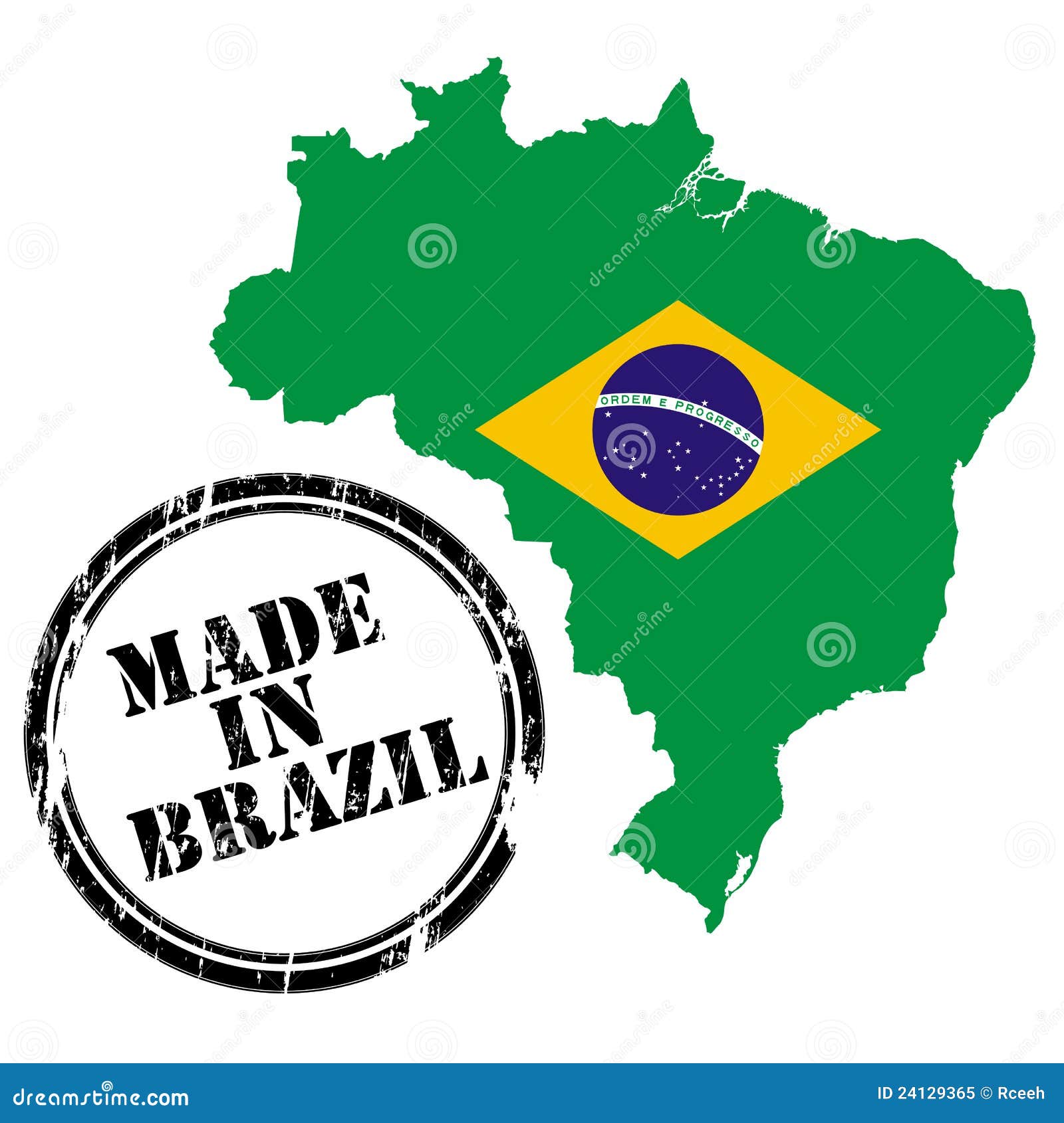 Made in Brazil stock vector. Illustration of national - 24129365