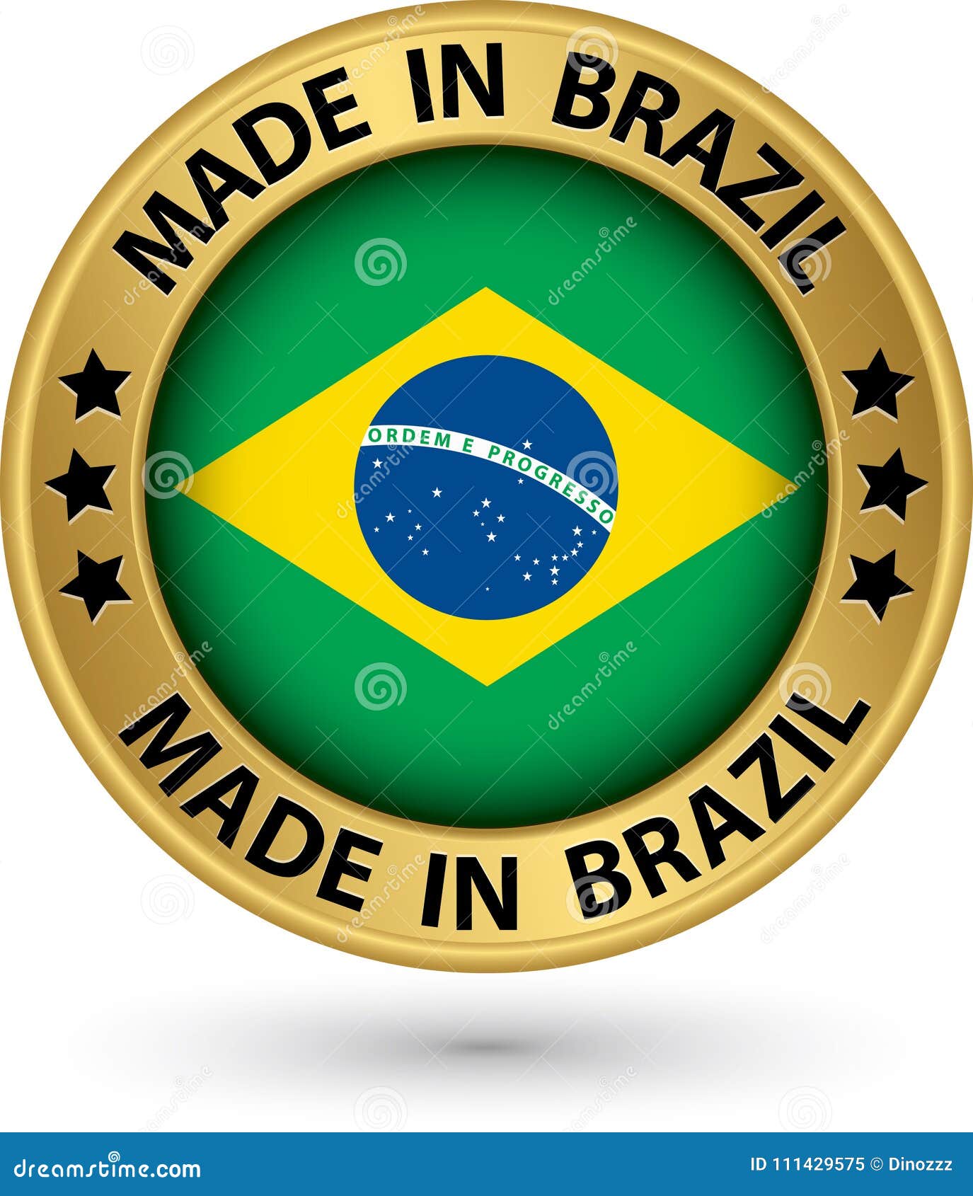 Made in Brazil Gold Label, Vector Illustration Stock Vector ...