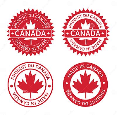 Made in Canada Emblem Label Sticker Vector Stock Illustration ...