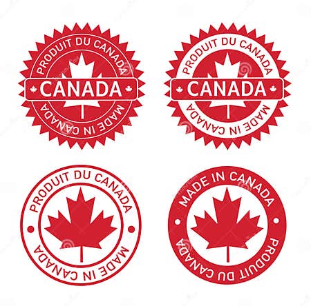 Made in Canada Emblem Label Sticker Vector Stock Illustration ...