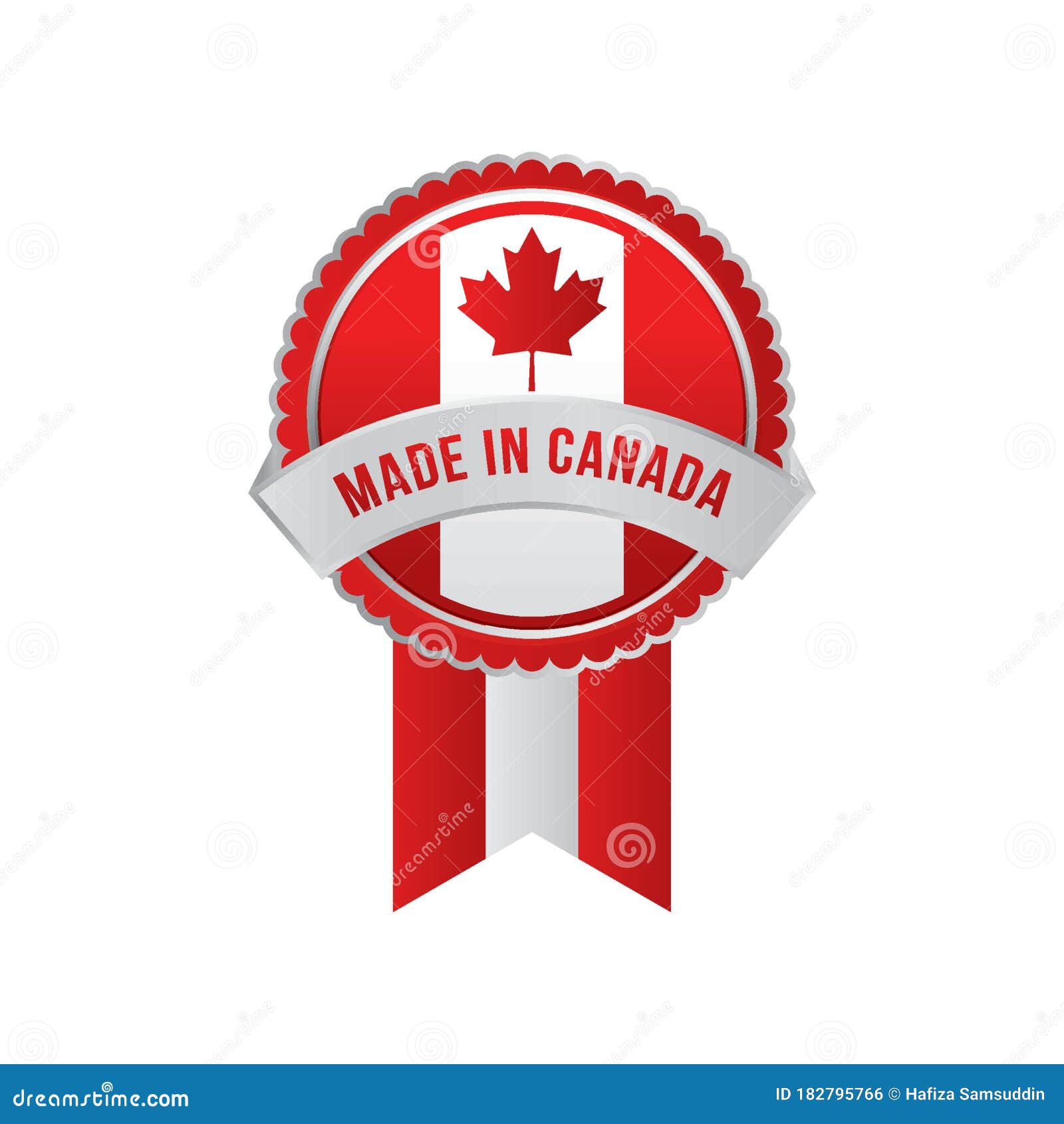Made in Canada Label Design Stock Vector - Illustration of ribbon ...