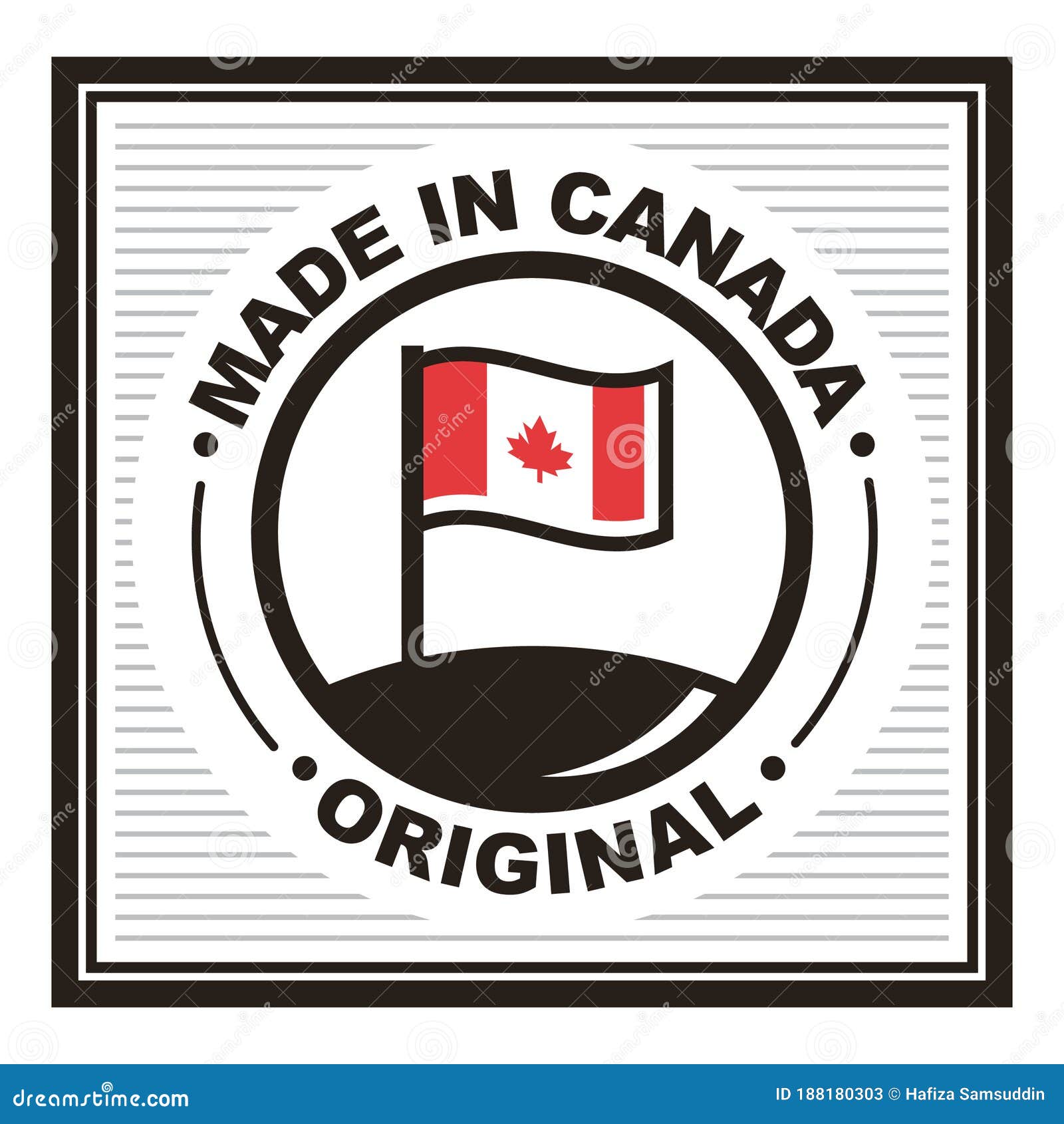 A Made in Canada Label Illustration. Stock Vector - Illustration of ...