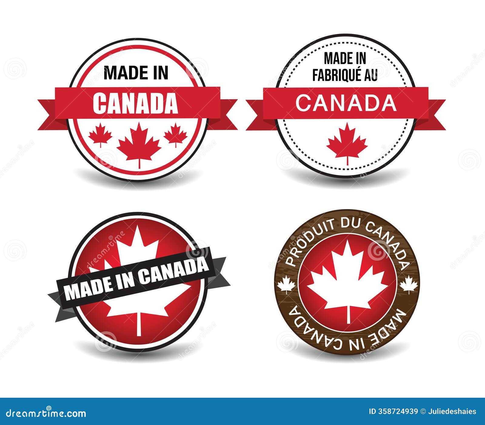 Made in Canada Label Sticker Stock Illustration - Illustration of ...