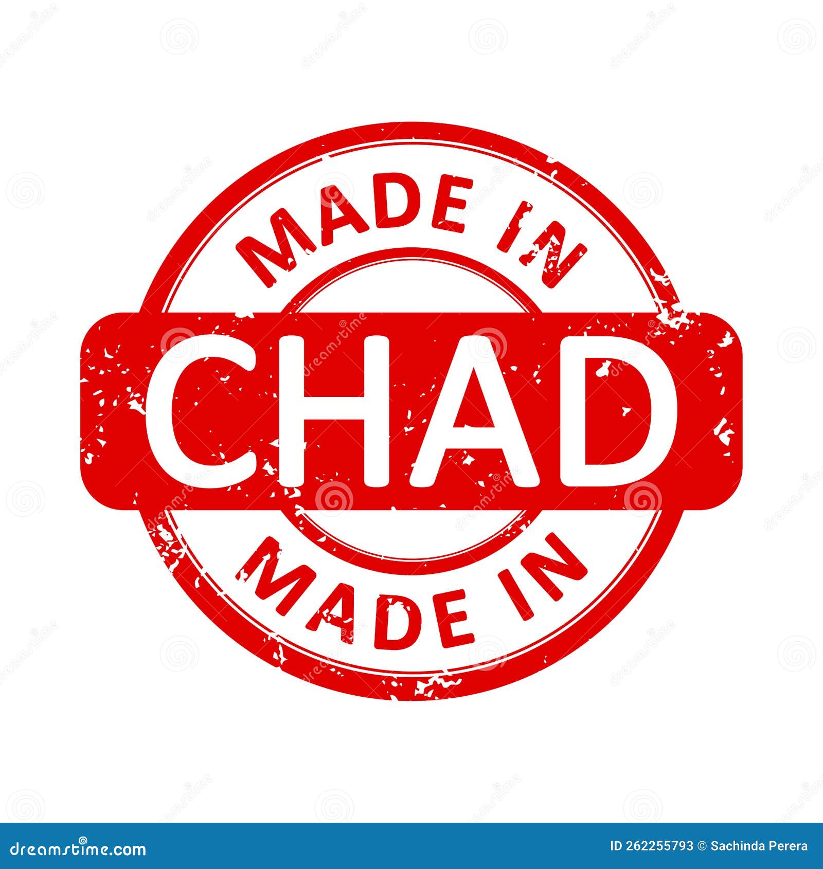 Made in CHAD Round Red Stamp Seal Isolated Vector Stock Vector ...