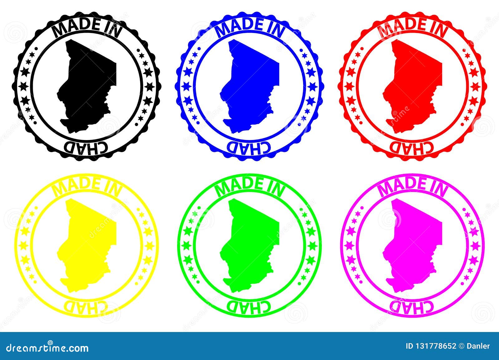 Made in Chad - Rubber Stamp - Vector, Stock Vector - Illustration of ...