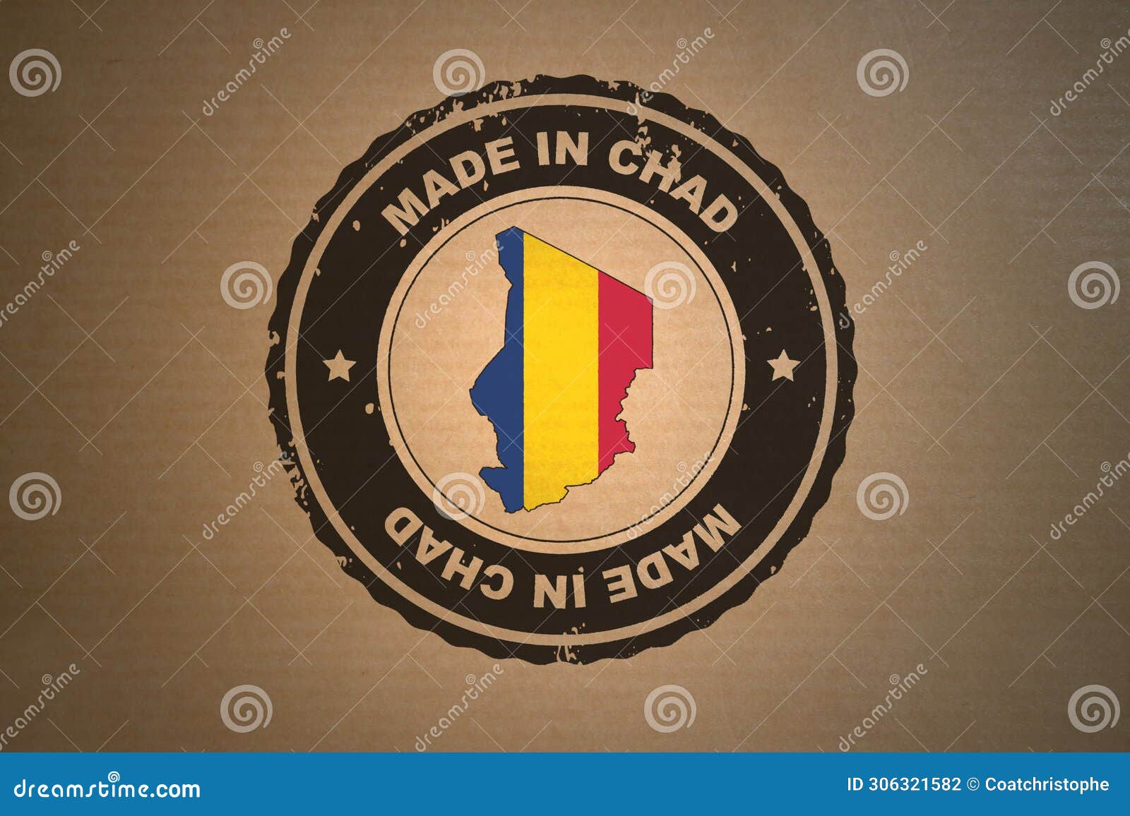 Made In Chad Round Sign. Made In Chad Stamp Cartoon Vector ...