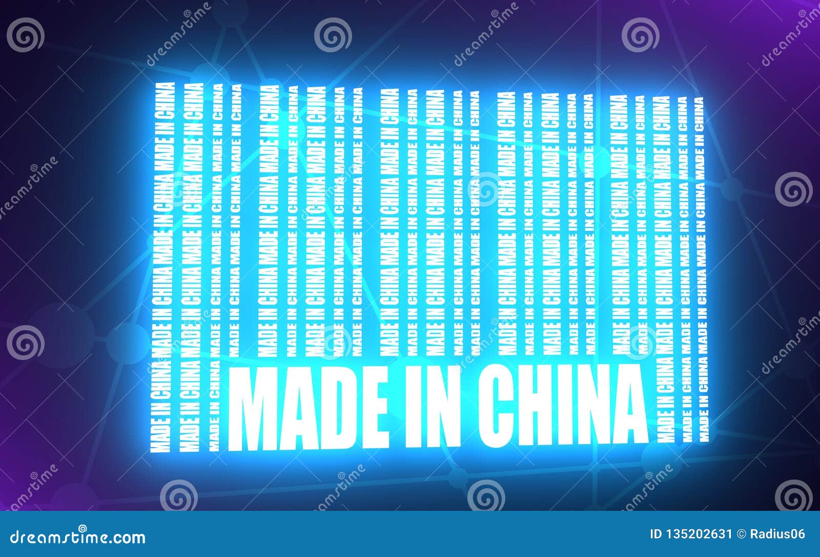Made in China text stock illustration. Illustration of regions - 135202631