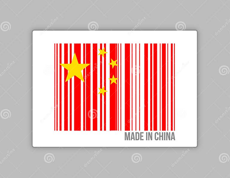 Made in china barcode stock illustration. Illustration of paper - 28381010