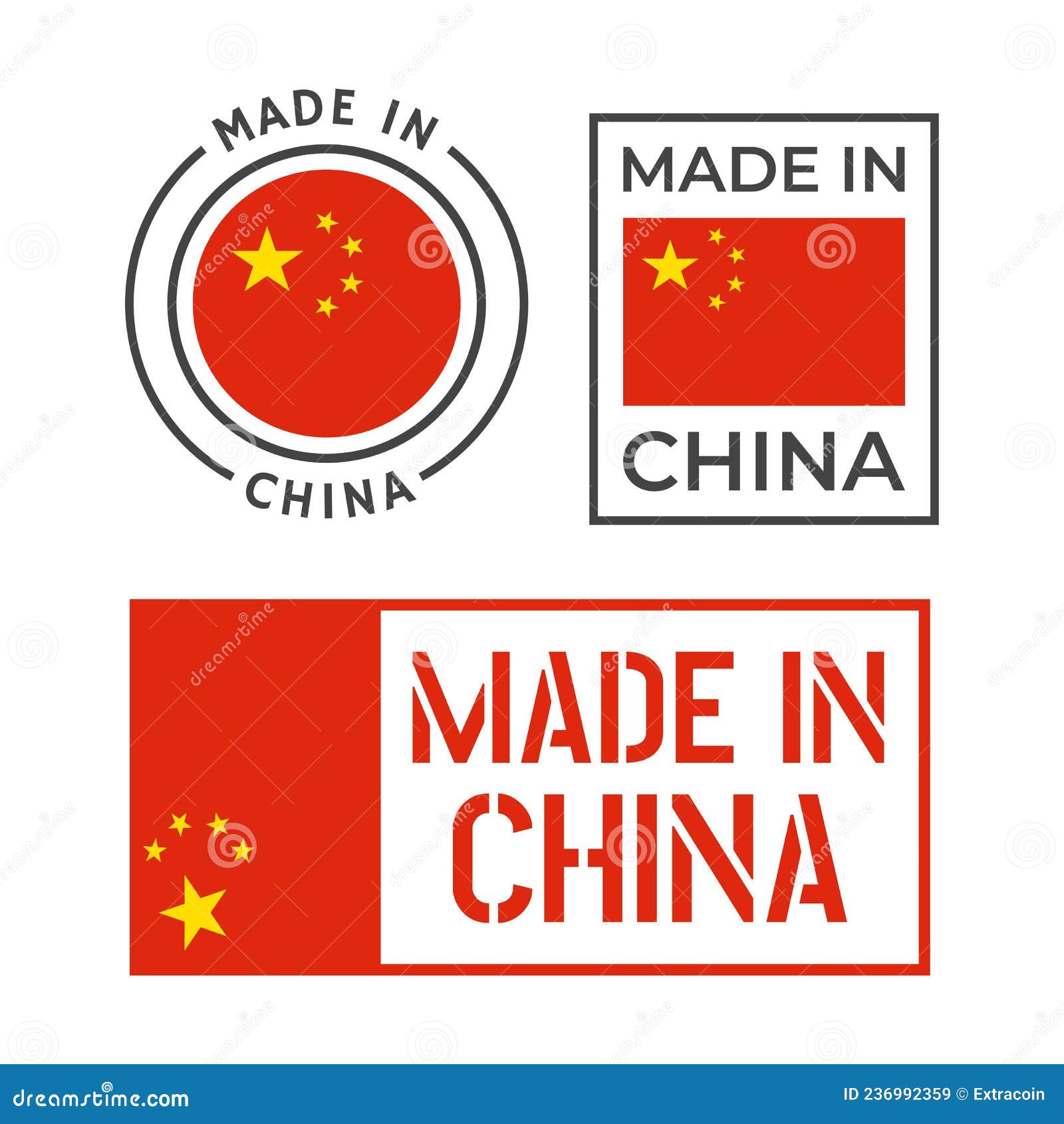 Made in China Icon Set, Chinese Product Labels Stock Vector ...