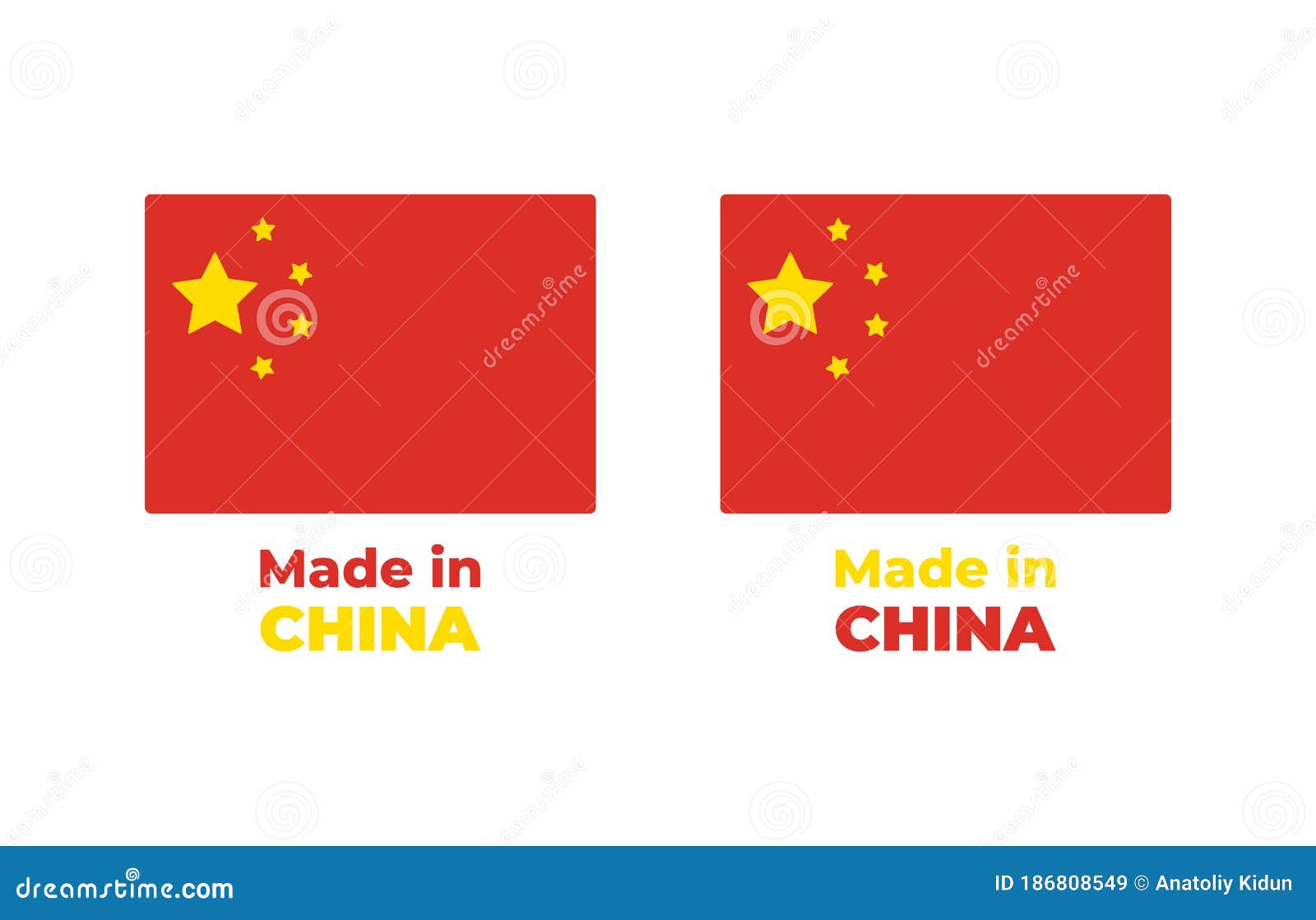 Made in CHINA Sign Vector. CHINA Flag Stock Illustration - Illustration ...
