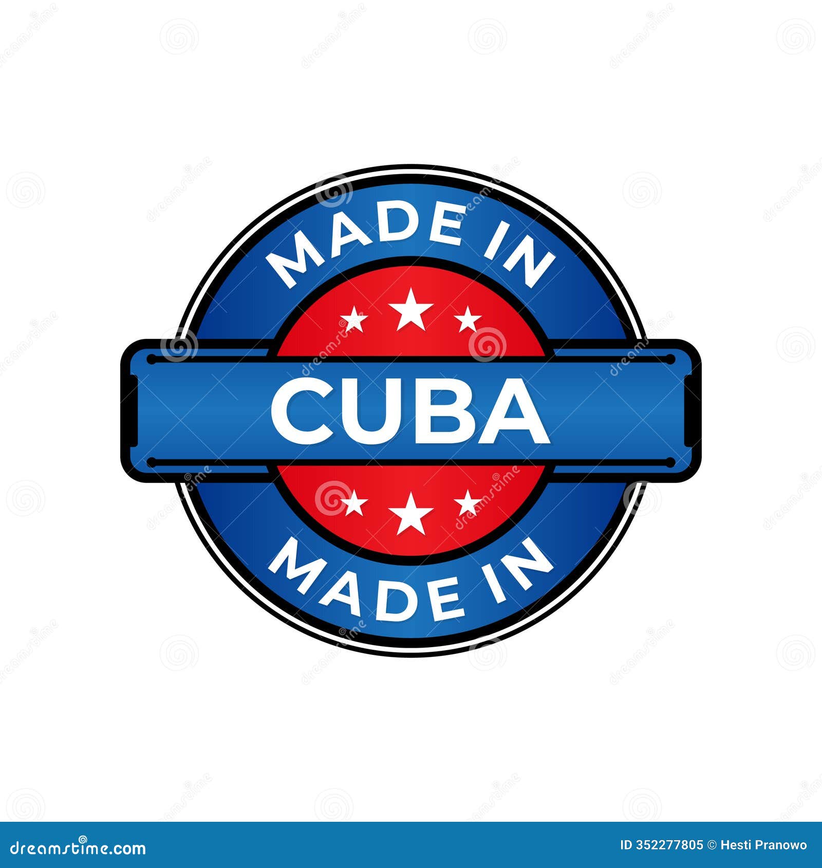 Made in Cuba Label Icon Emblem Isolated on White Background Stock ...
