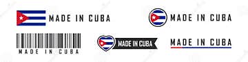 Made in Cuba Logo or Labels. Cuba Product Emblems Stock Illustration ...