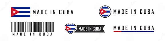 Made in Cuba Logo or Labels. Cuba Product Emblems Stock Illustration ...