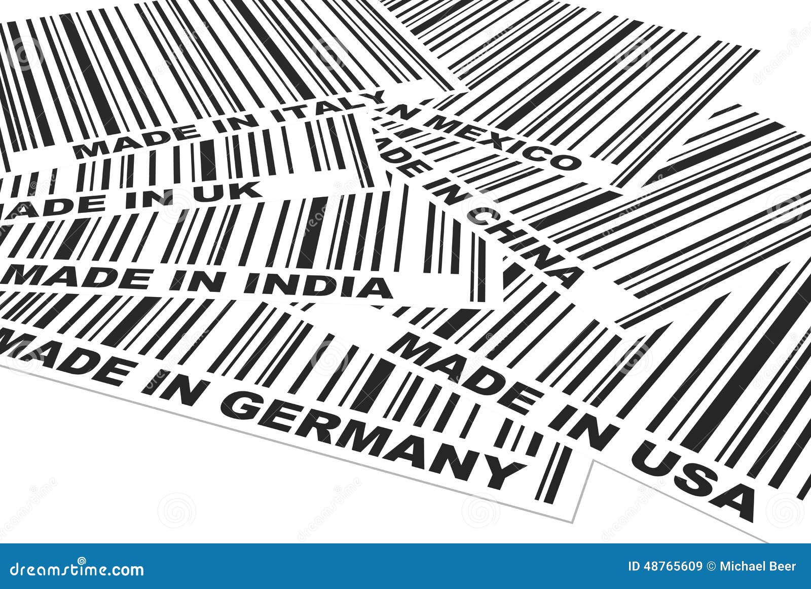 Made in ... stock illustration. Illustration of barcode - 48765609