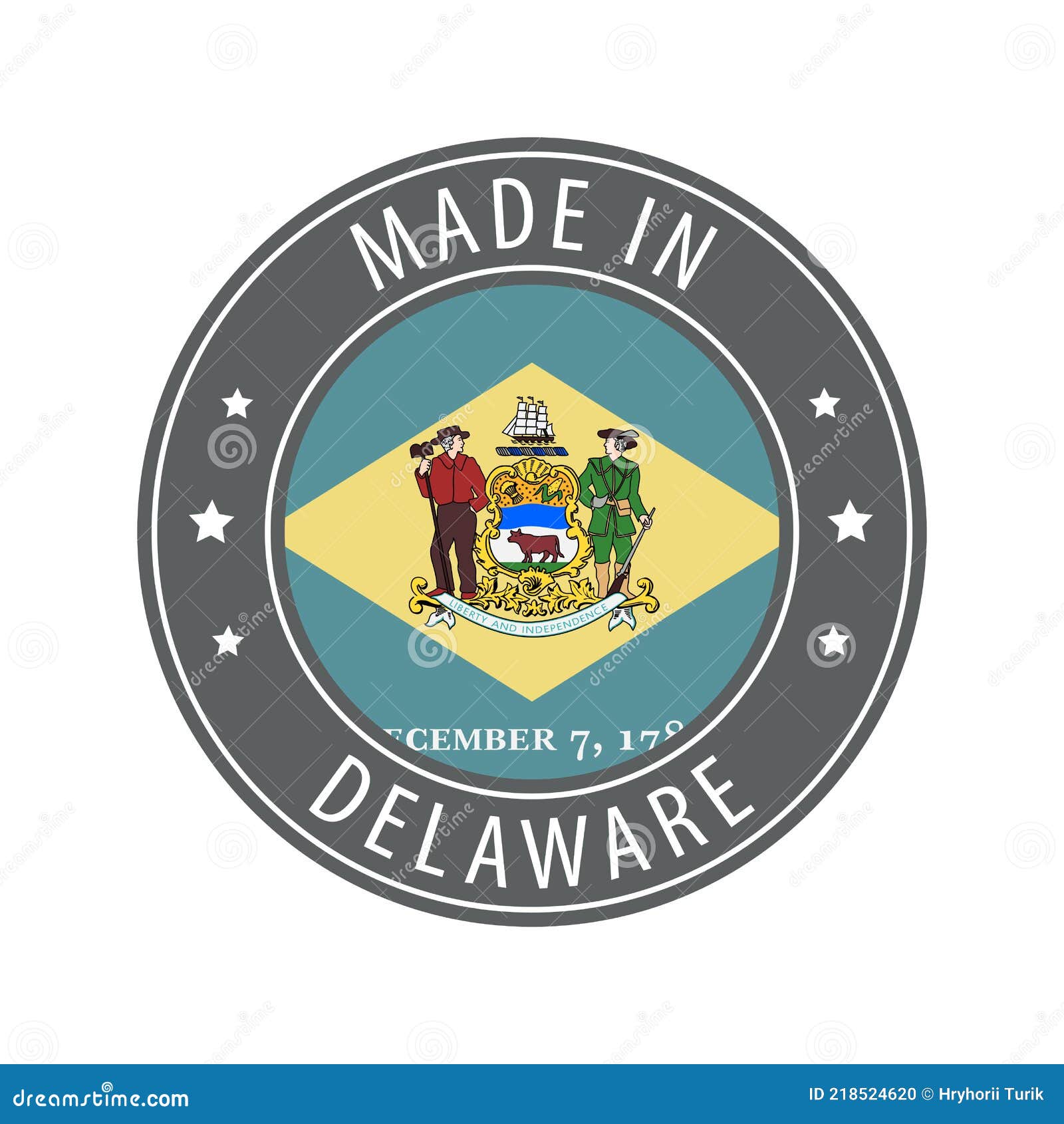 Made in Delaware icon. stock vector. Illustration of vector - 218524620