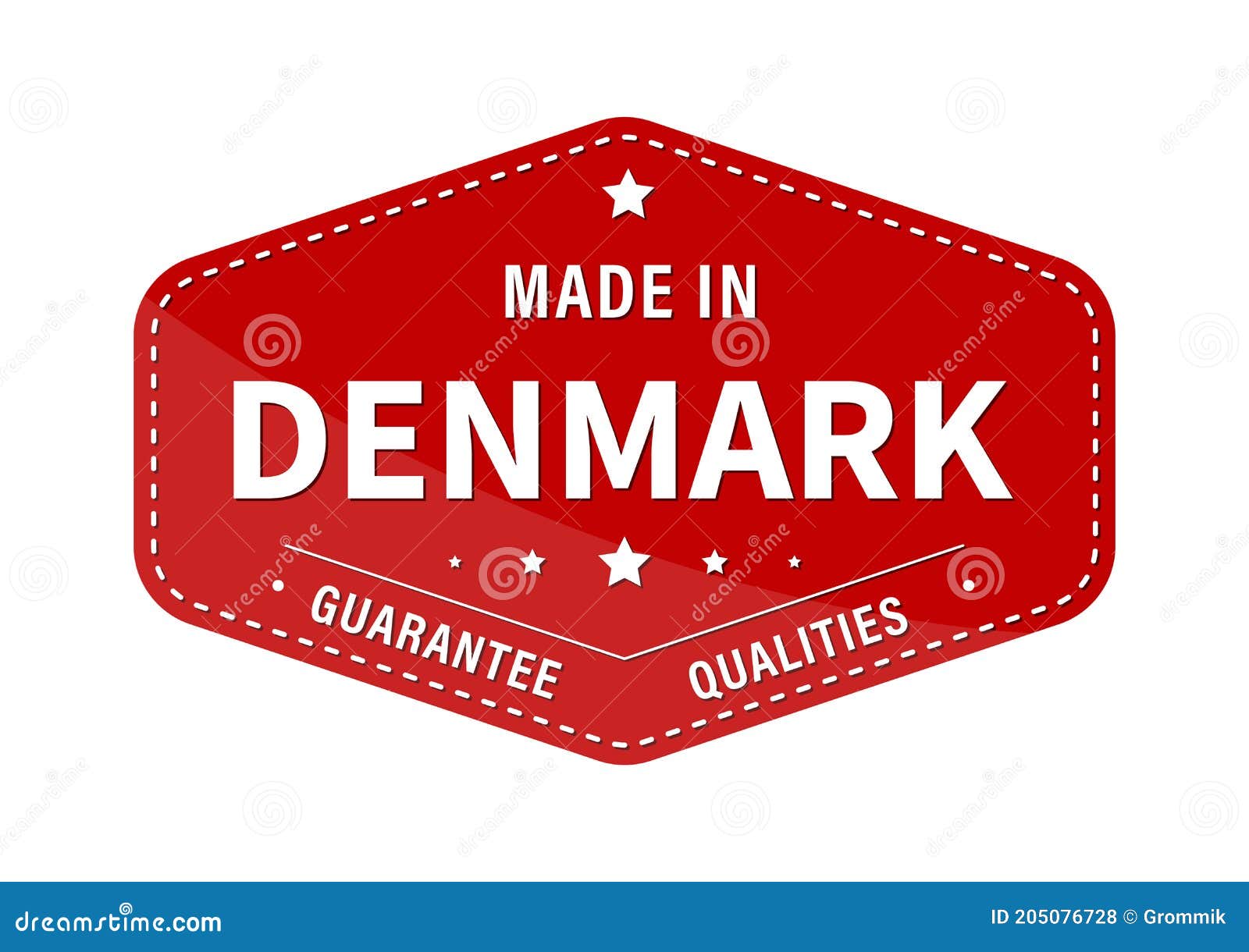 MADE in DENMARK, Guarantee Quality. Label, Sticker or Trademark Stock ...