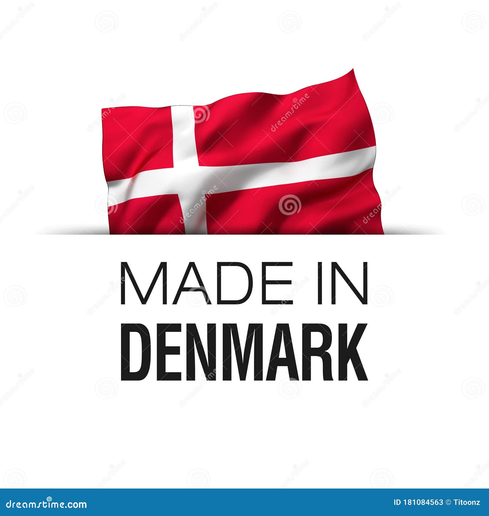 Made in Denmark - Label stock illustration. Illustration of buying ...