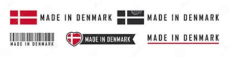 Made in Denmark Logo or Labels. Denmark Product Emblems Stock Vector ...