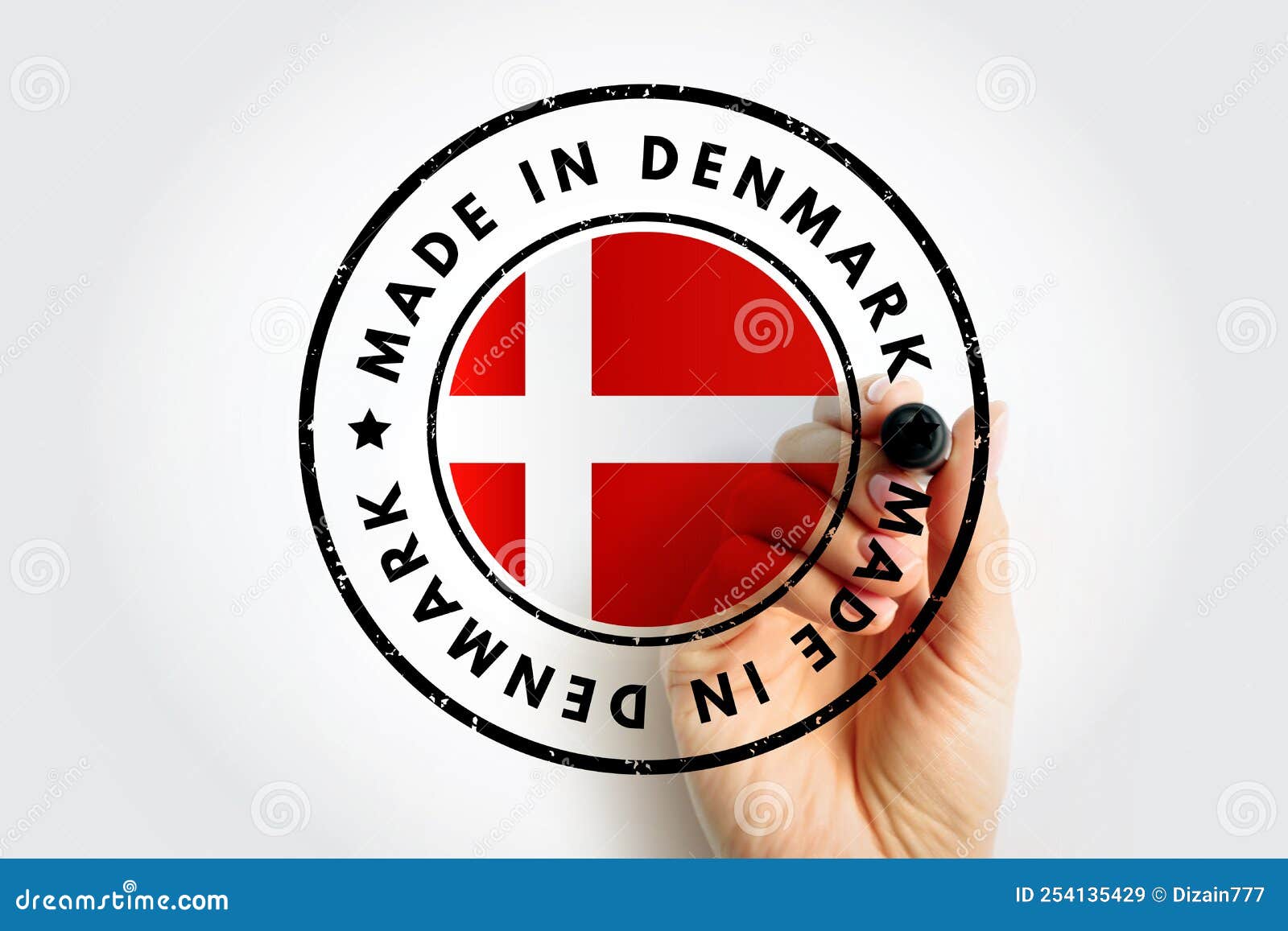 Made in Denmark Text Emblem Badge, Concept Background Stock ...
