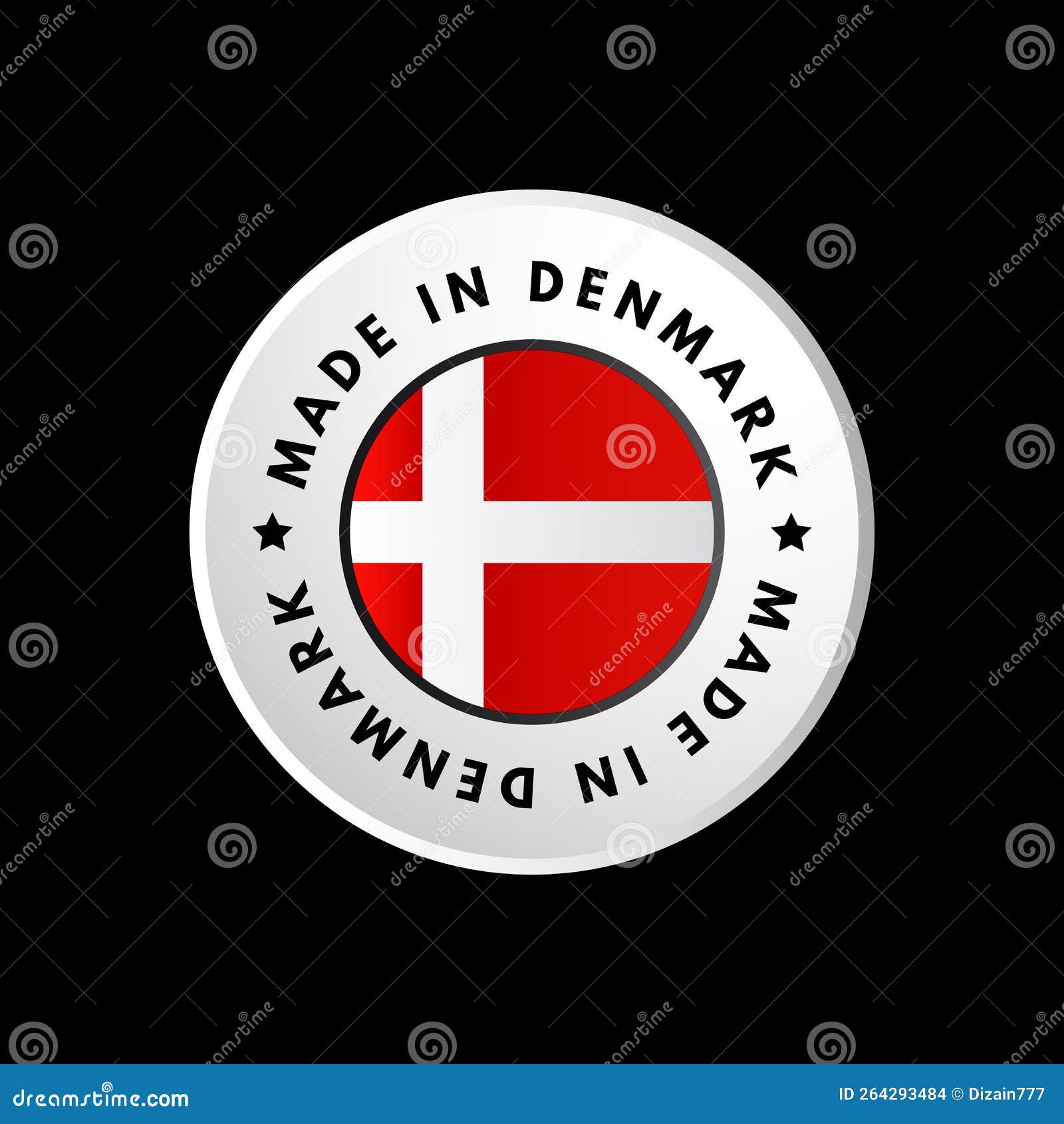 Made in Denmark Text Emblem Badge, Concept Background Stock ...