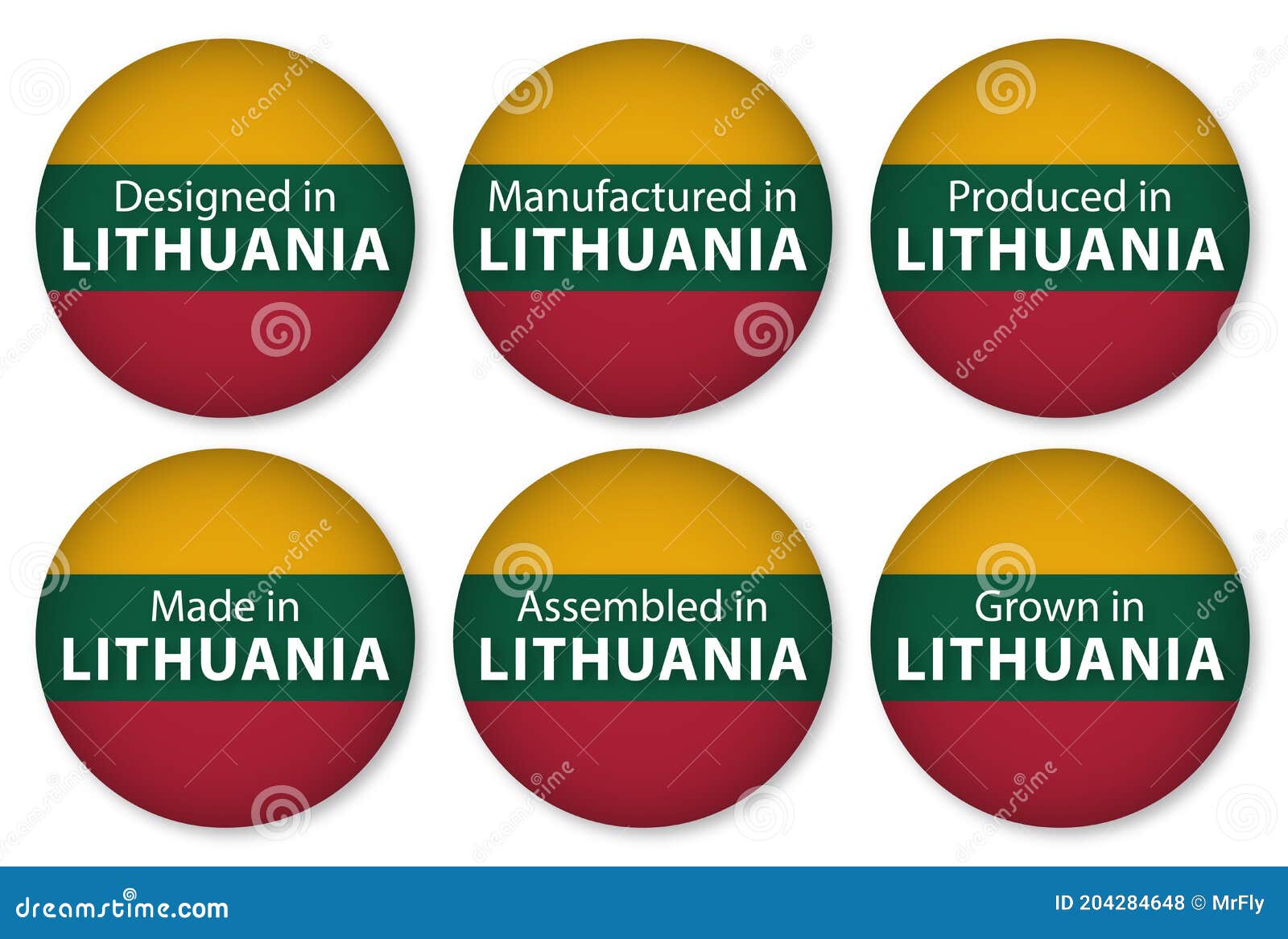 Made, Designed in Lithuania, Flag Stickers, Vector Illustration Stock ...