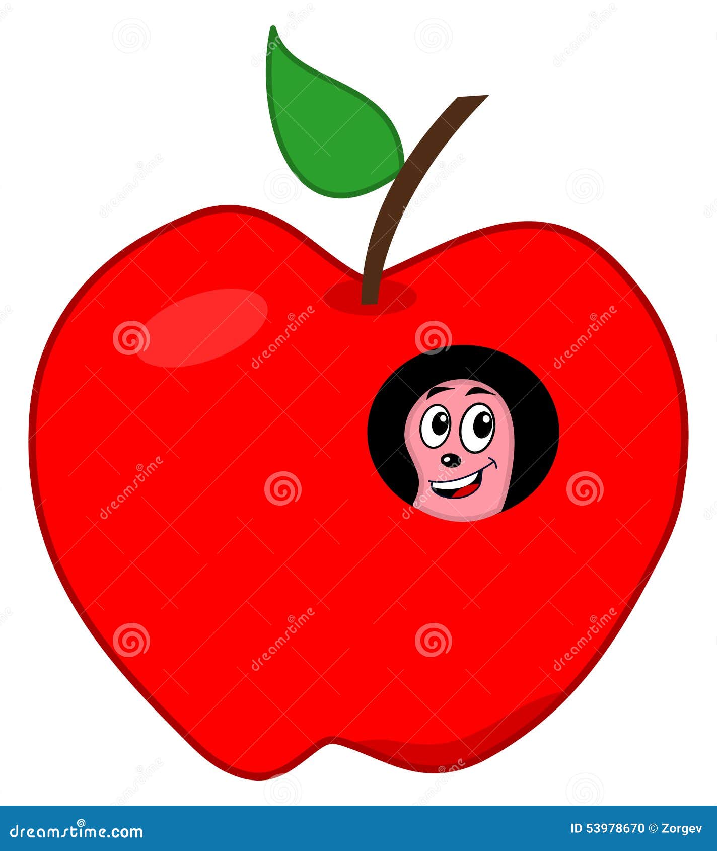 Made in einem roten Apfel vektor abbildung. Illustration von schmutzig ...