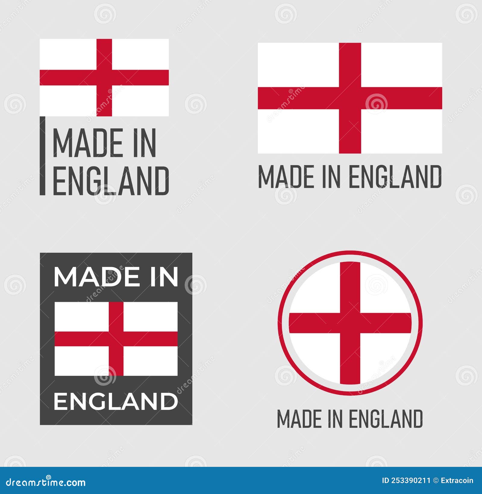 Made in England Icon Set, Made in England Product Labels Stock Vector ...