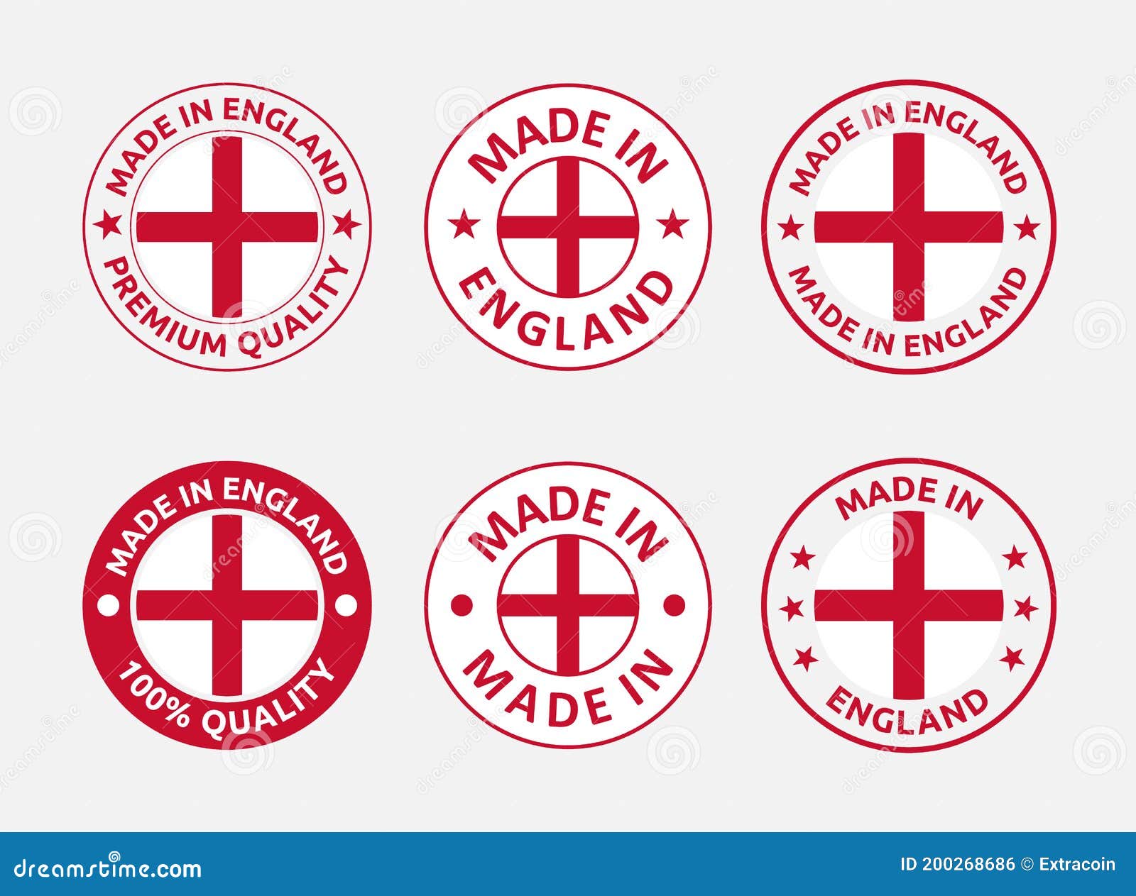 Made in England Labels Set, Made in England Product Emblem Stock Vector ...