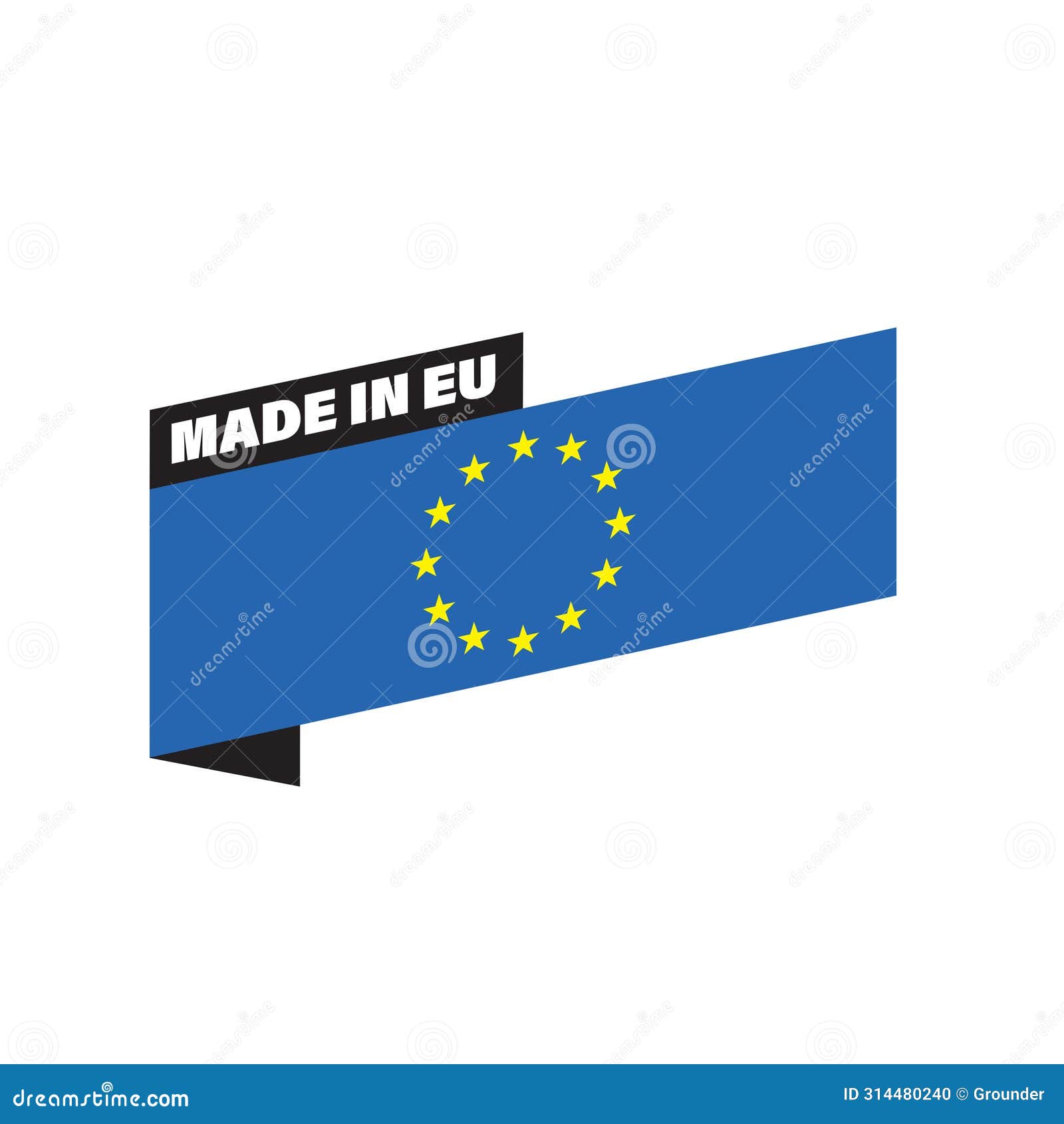 Made in EU Europe Flag Ribbon Stock Illustration - Illustration of ...