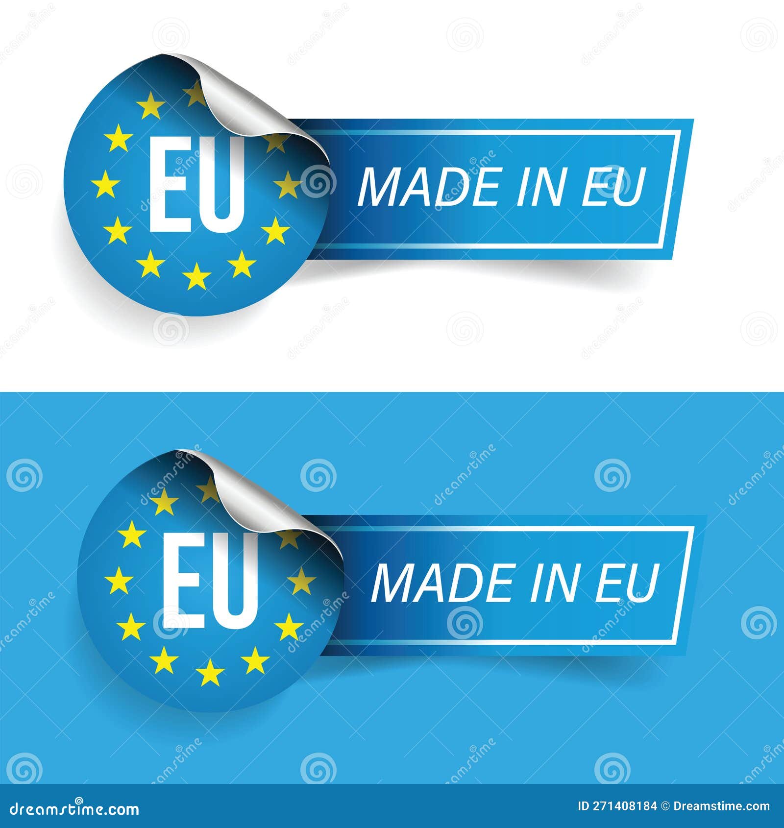 Made in EU European Union Logo Flag Stock Vector - Illustration of ...
