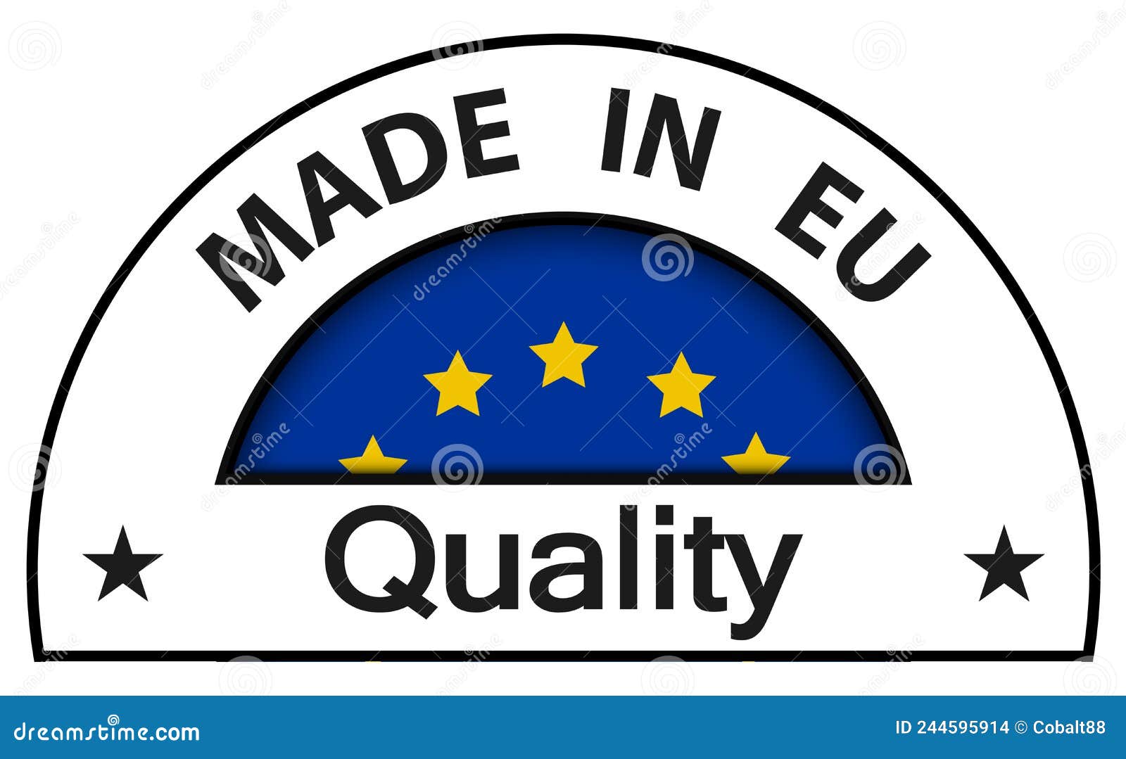 Made in EU Quality Icon, Circle Button Stock Vector - Illustration of ...