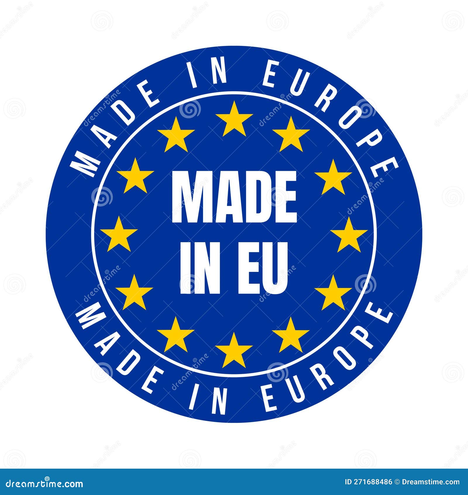 Made in EU symbol icon stock illustration. Illustration of star - 271688486