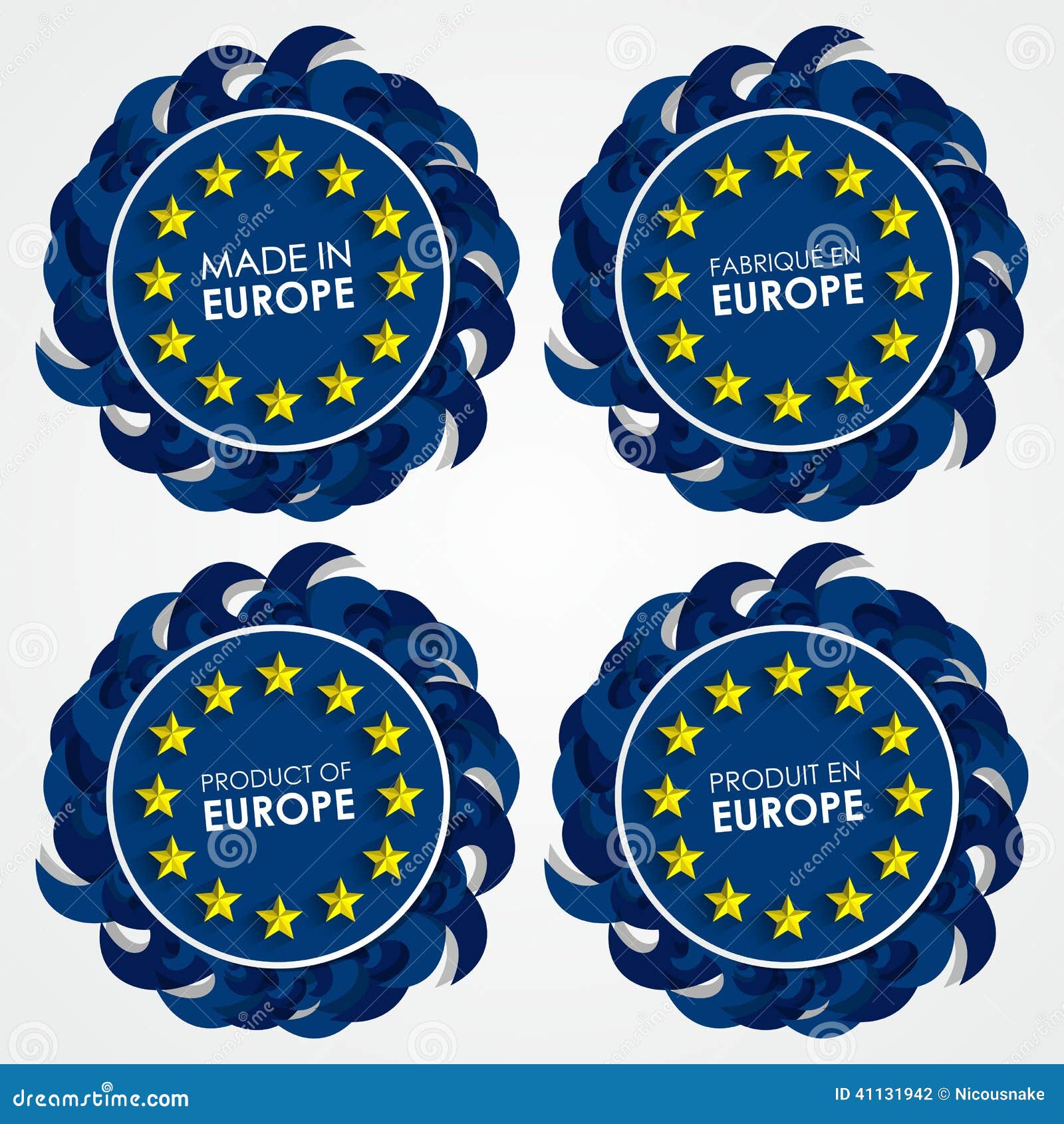Made in Europe Badges stock vector. Illustration of graphic - 41131942