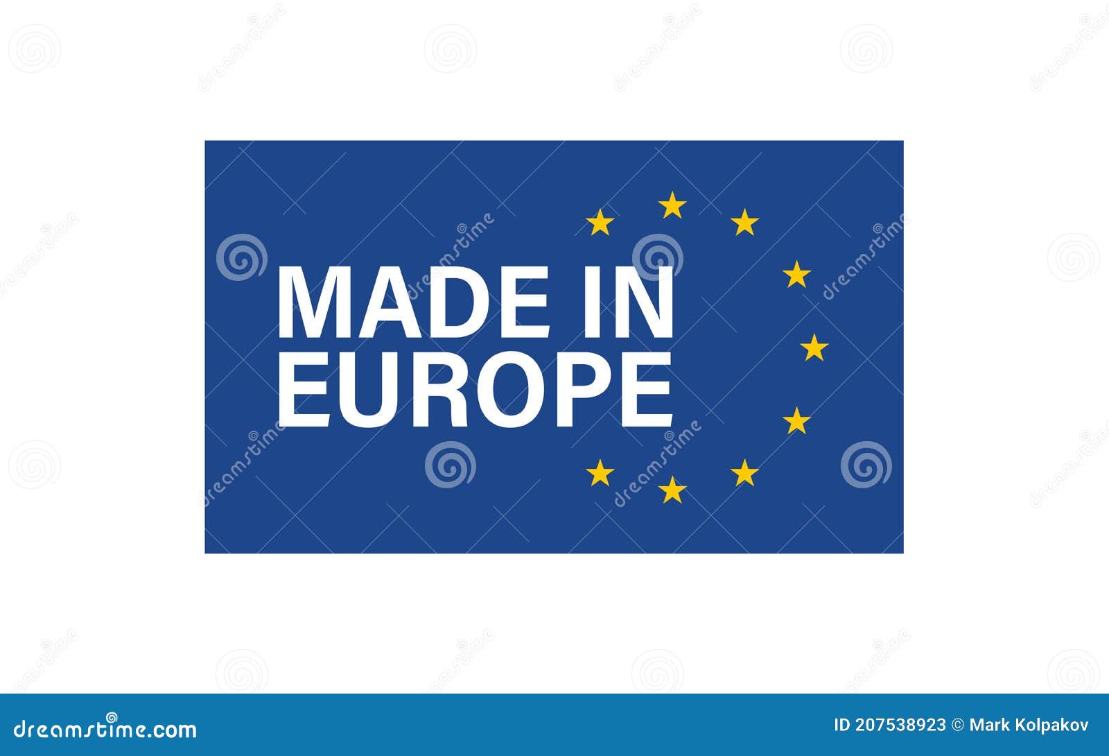 Made in Europe Icon on White Background. EU Flag with Star Stock Vector ...