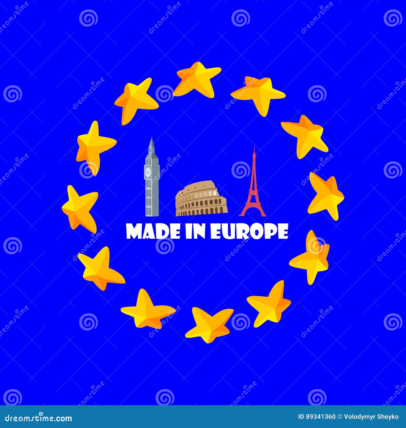 Made in Europe Illustration,banner,sticker,emblem. Stock Vector ...