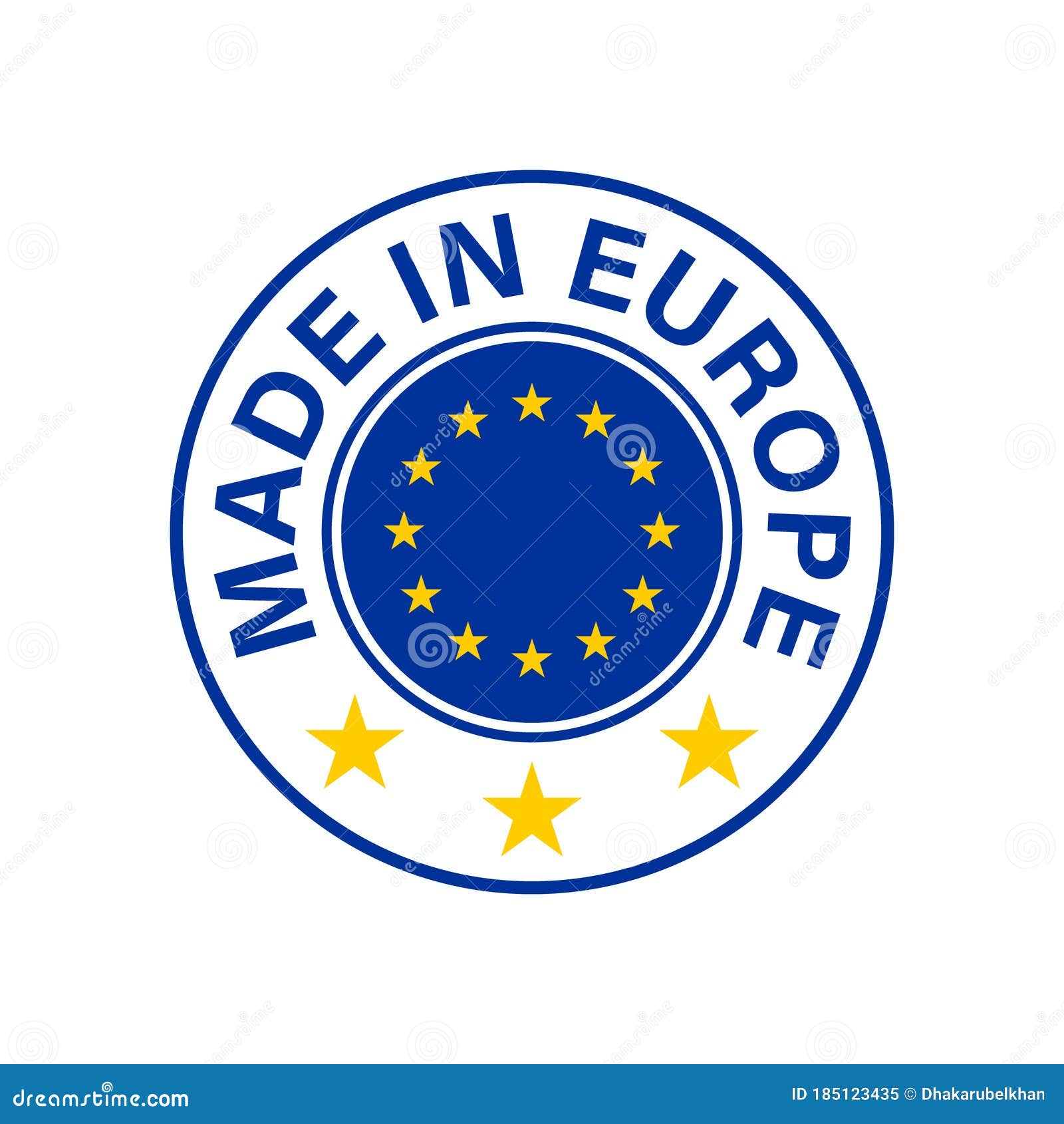 Europe Round Rubber Stamp With Continent Map. Vector Illustration ...