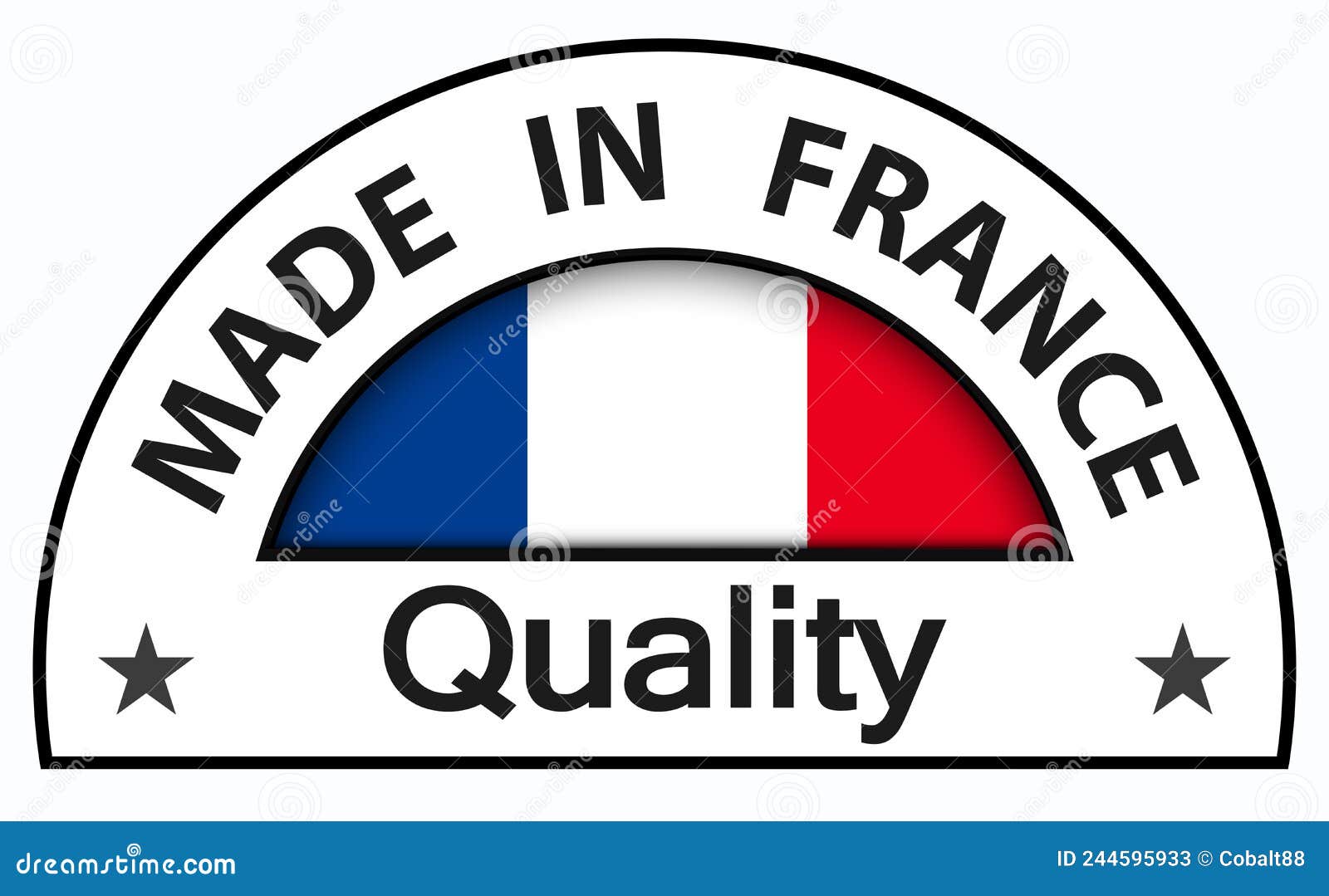 Made in France Quality Icon, Circle Button Stock Vector - Illustration ...