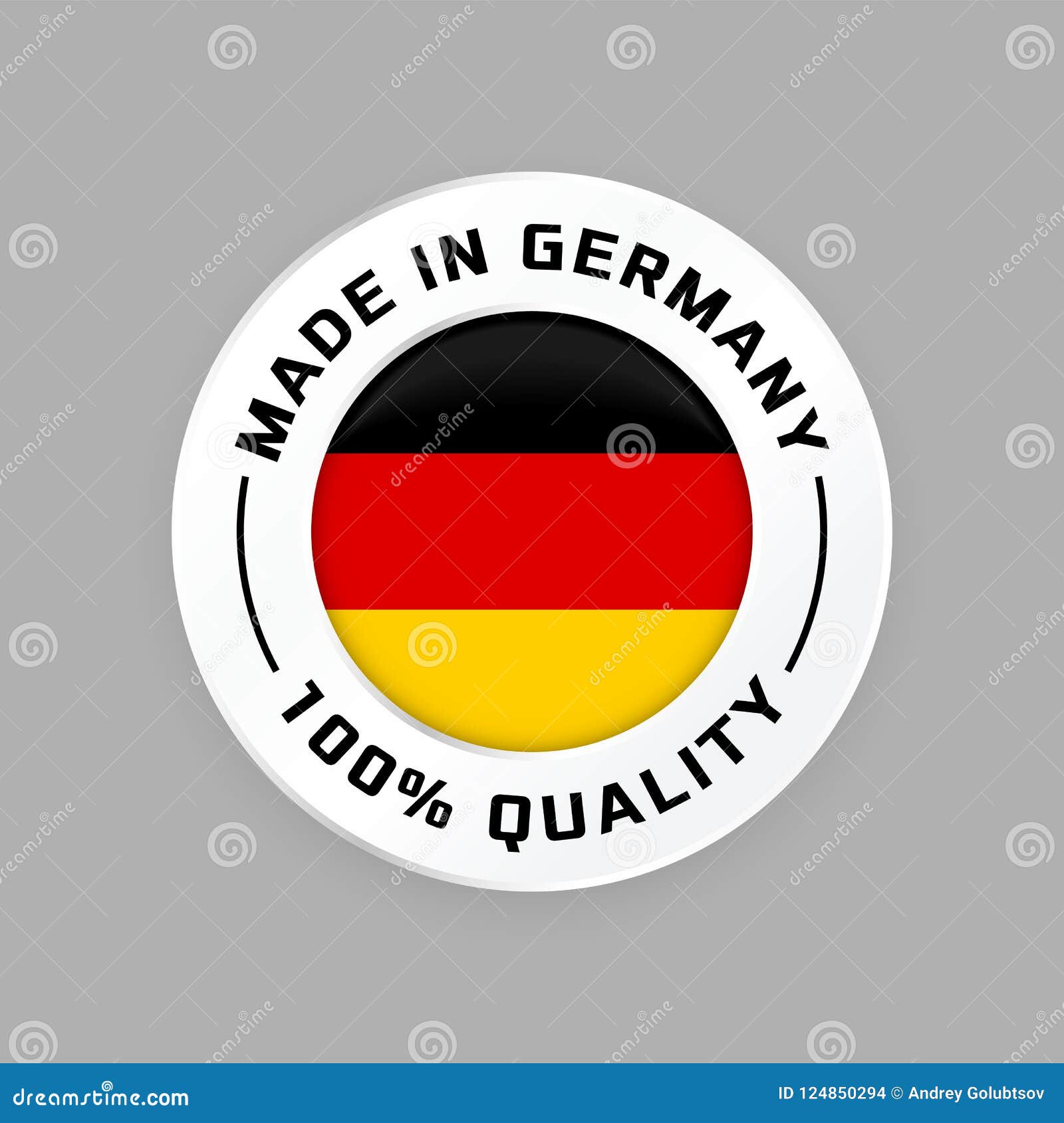 Made in Germany Circle German Flag Label Icon Stock Vector ...