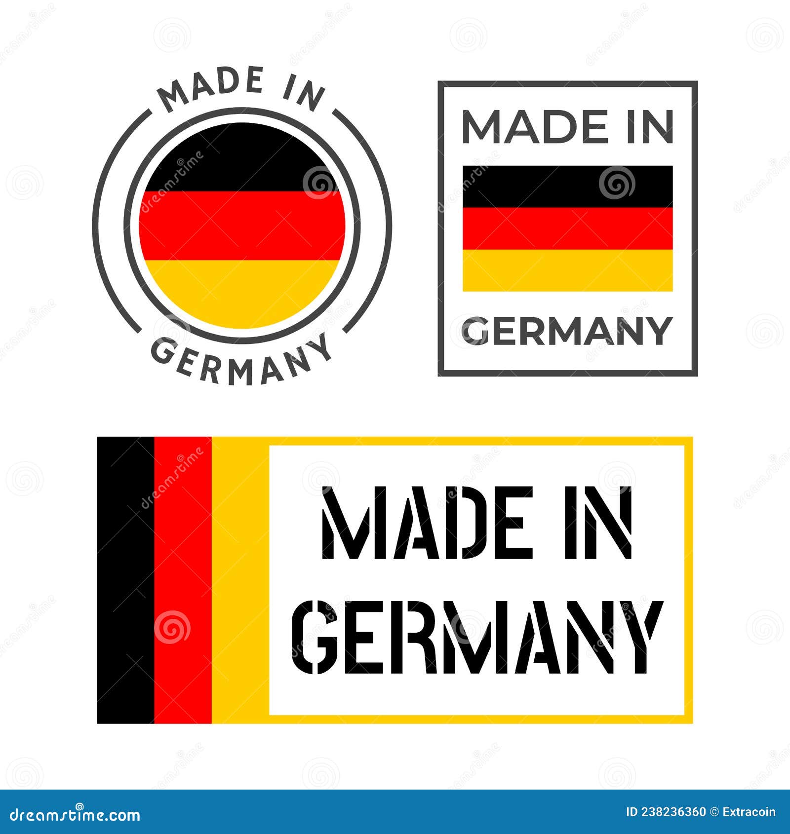 Made in Germany Icon Set, German Product Labels Stock Vector ...