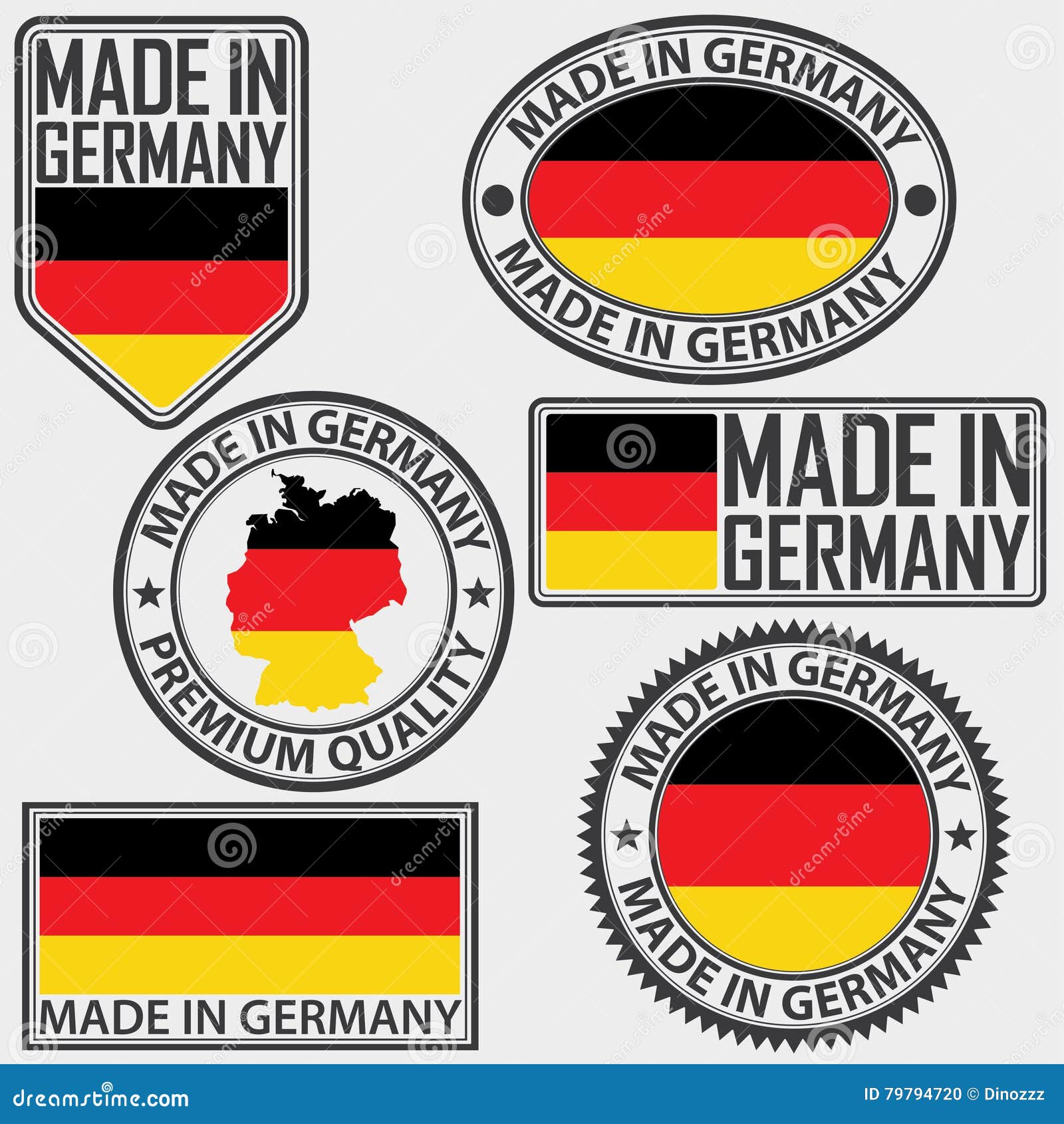 Made in Germany Label Set with Flag, Vector Stock Vector - Illustration ...
